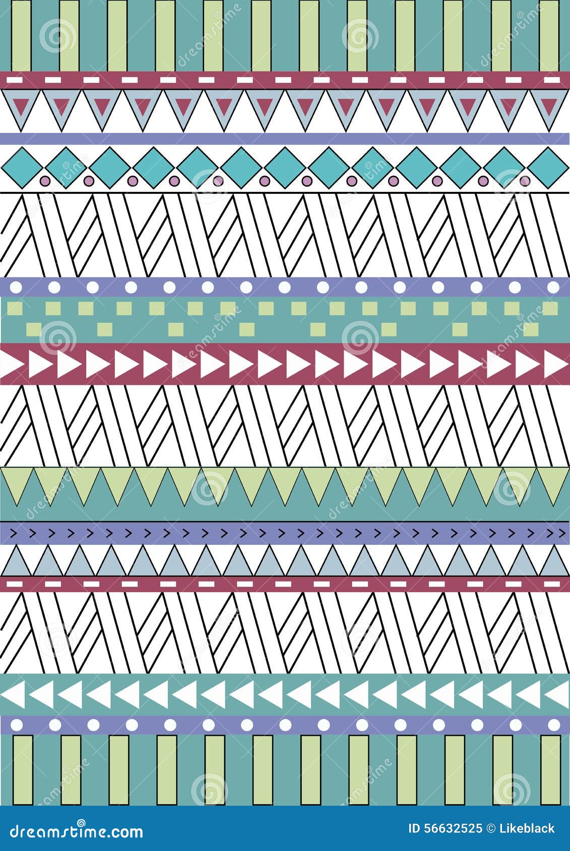 Tribal Native American Hand Drawn Set Of Symbols And Design Elem Vector ...