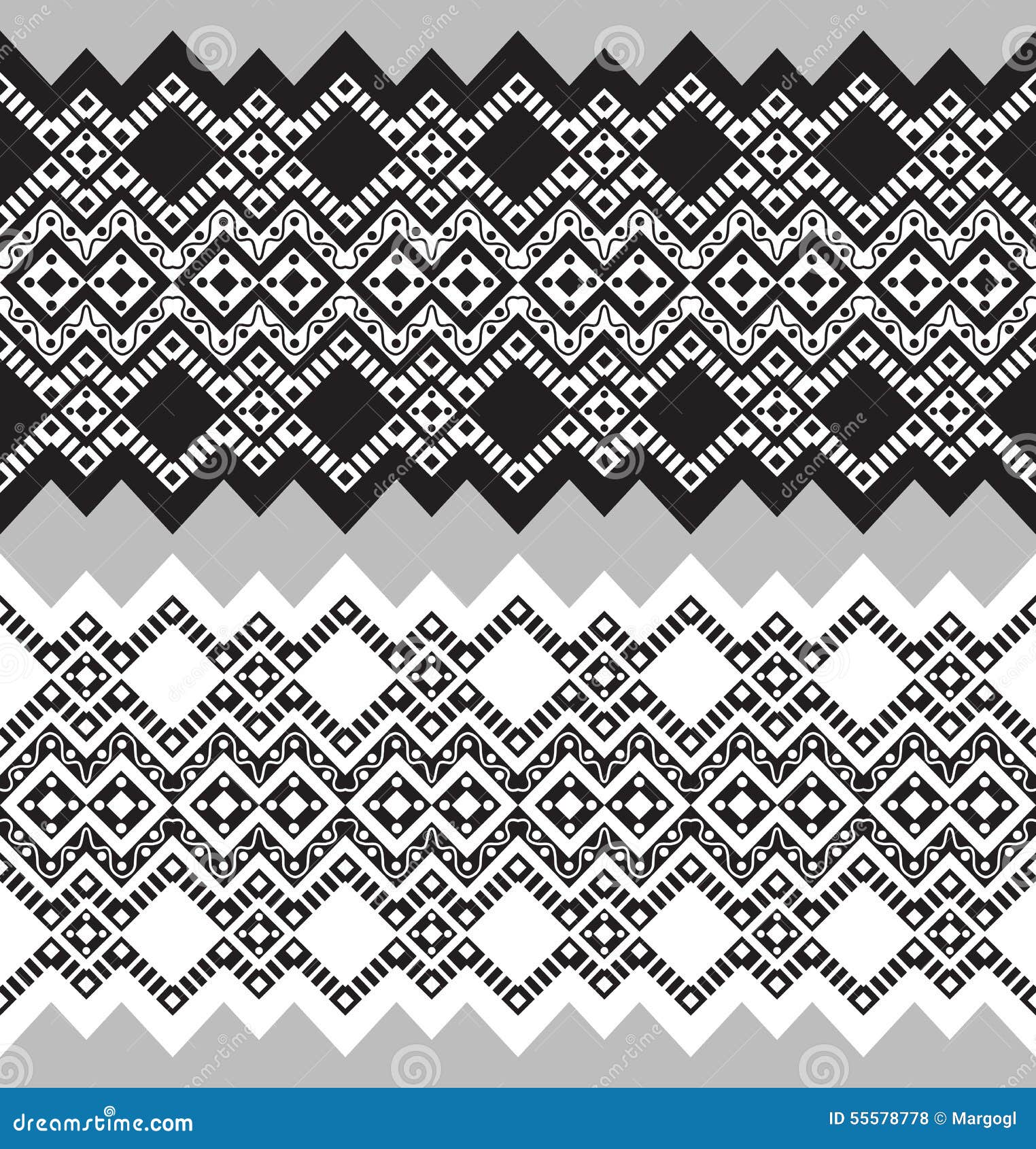 Tribal ornamental borders. stock vector. Illustration of native - 55578778