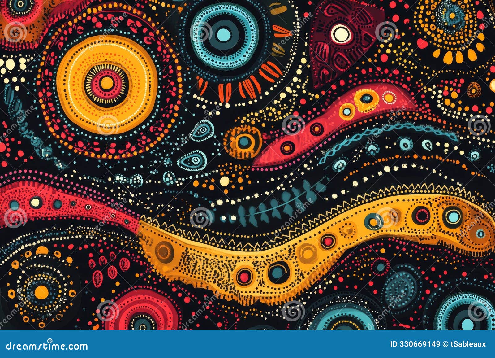 Tribal Pattern of Australian Aboriginal Stock Image - Image of ...
