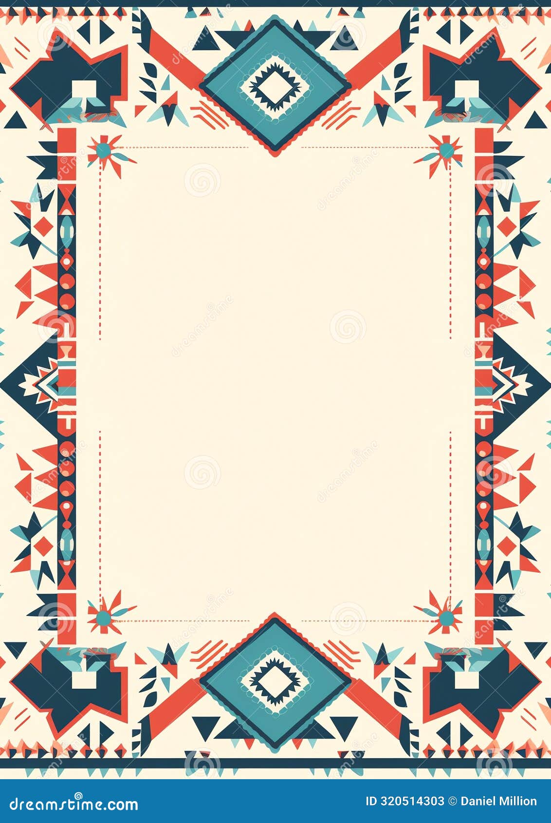 Tribal Pattern Frame Border on White Background Stock Illustration ...