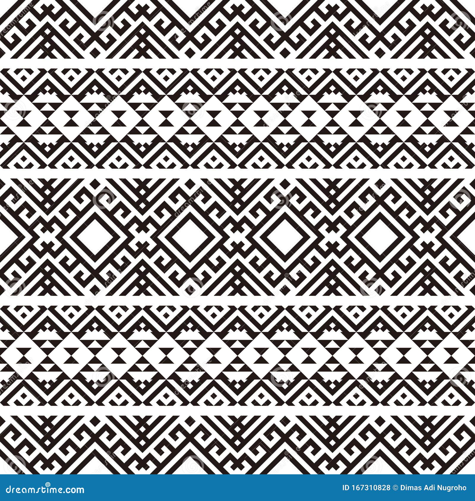 Tribal Pattern Vector Black White Color Stock Vector - Illustration of ...
