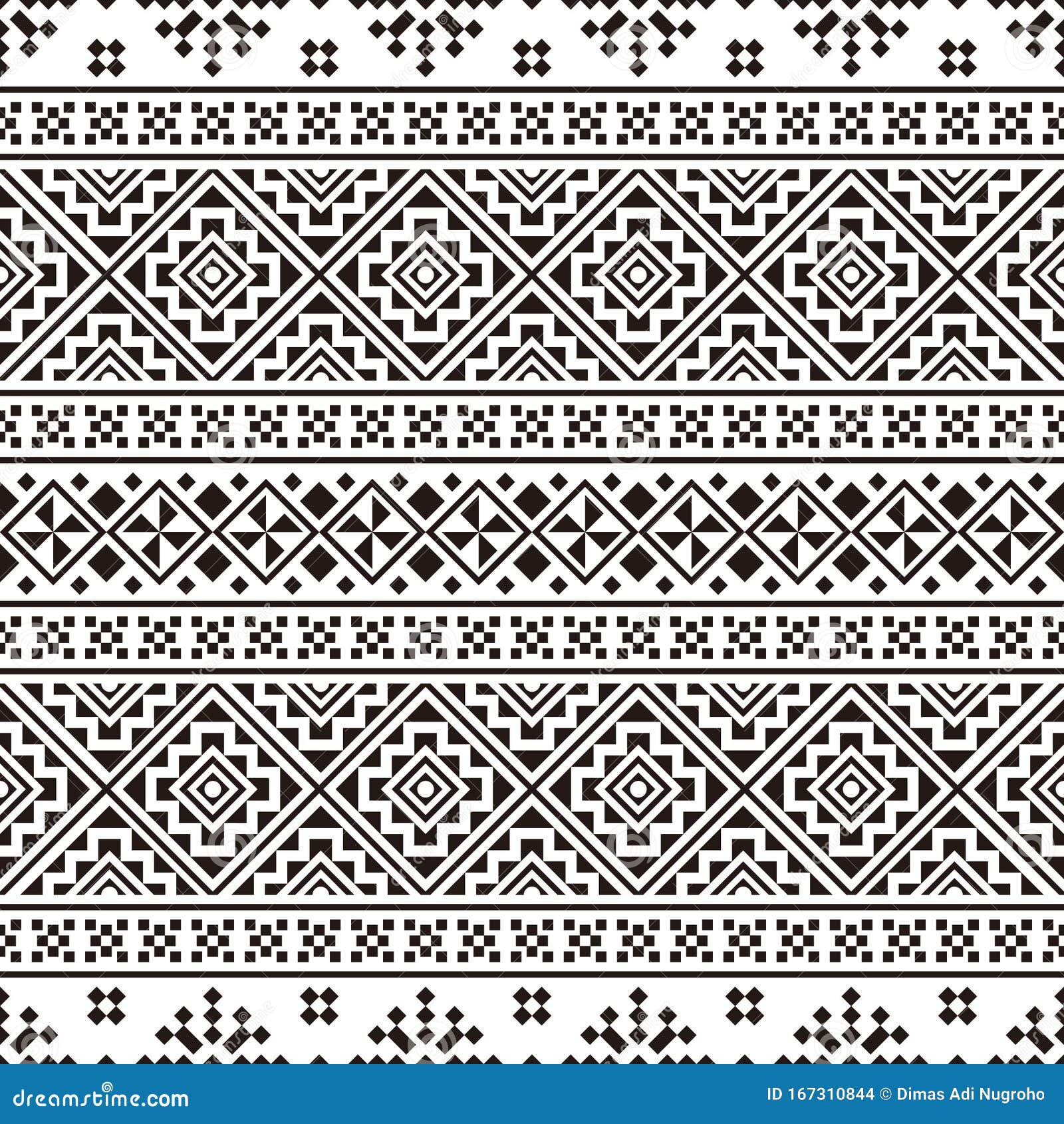Tribal Pattern Vector Black White Color Stock Vector - Illustration of ...