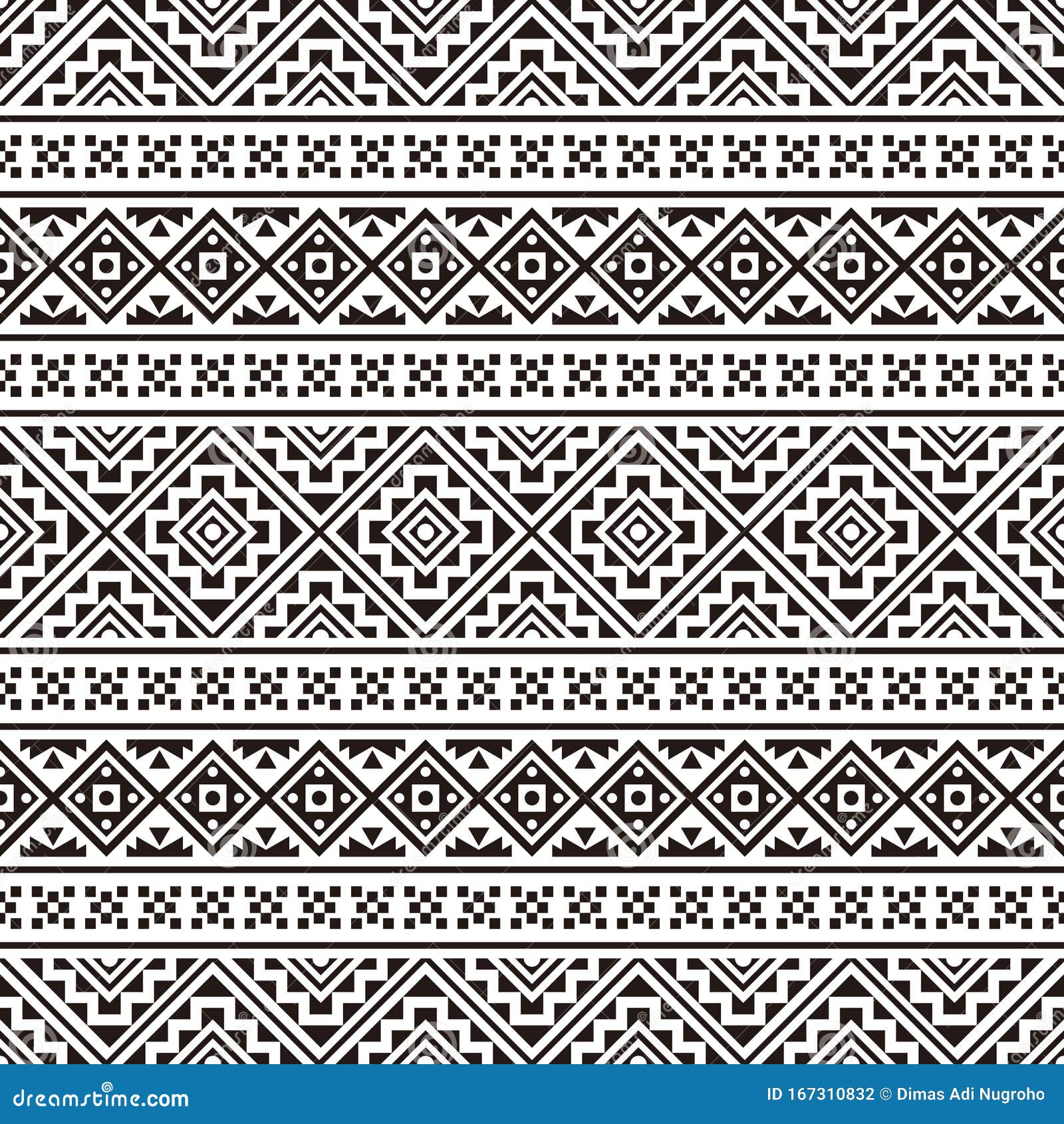 Tribal Pattern Vector Black White Color Stock Vector - Illustration of ...
