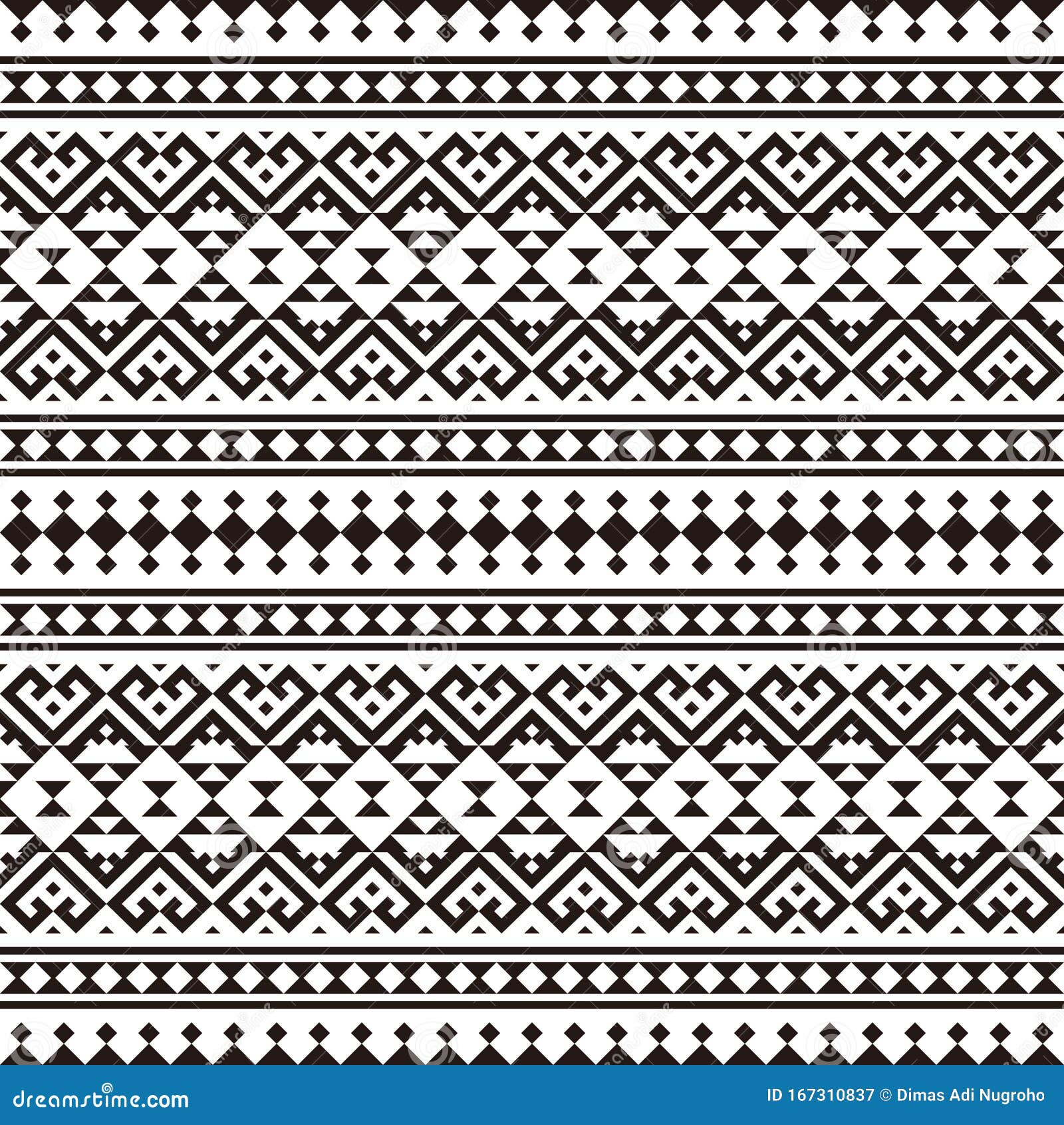 Tribal Pattern Vector Black White Color Stock Vector - Illustration of ...