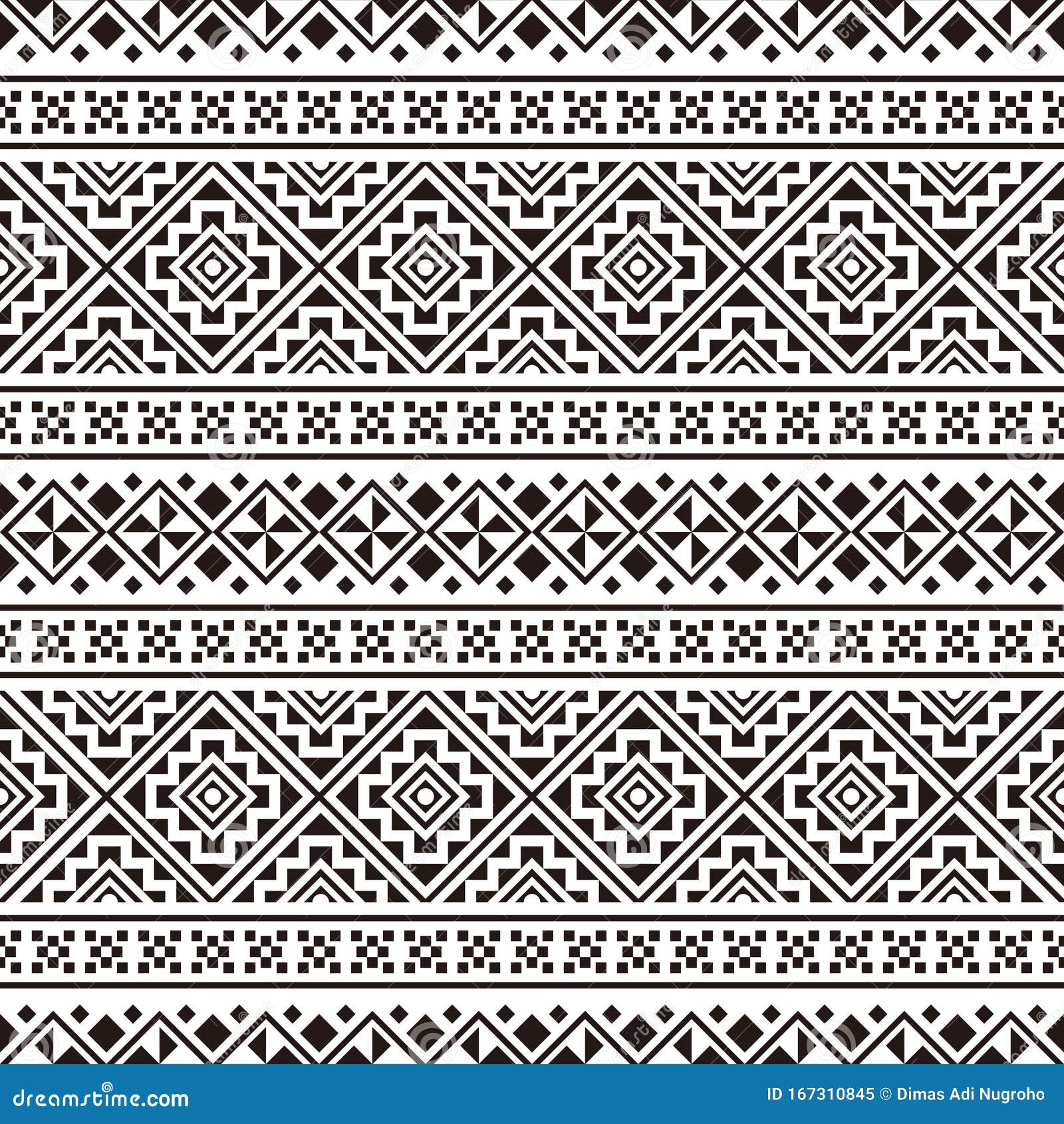 Tribal Pattern Vector Black White Color Stock Vector - Illustration of ...