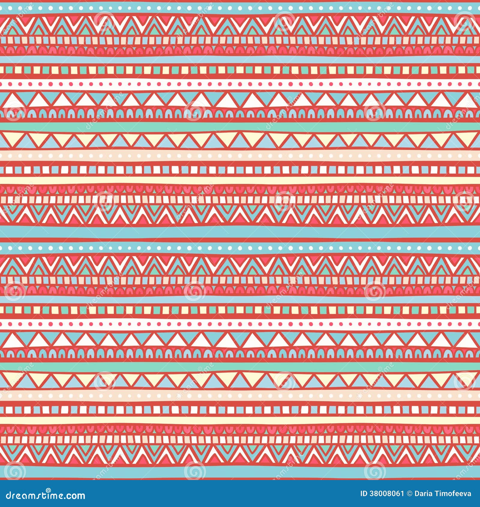 Tribal Pink and Blue Pattern Stock Vector - Illustration of geometric ...
