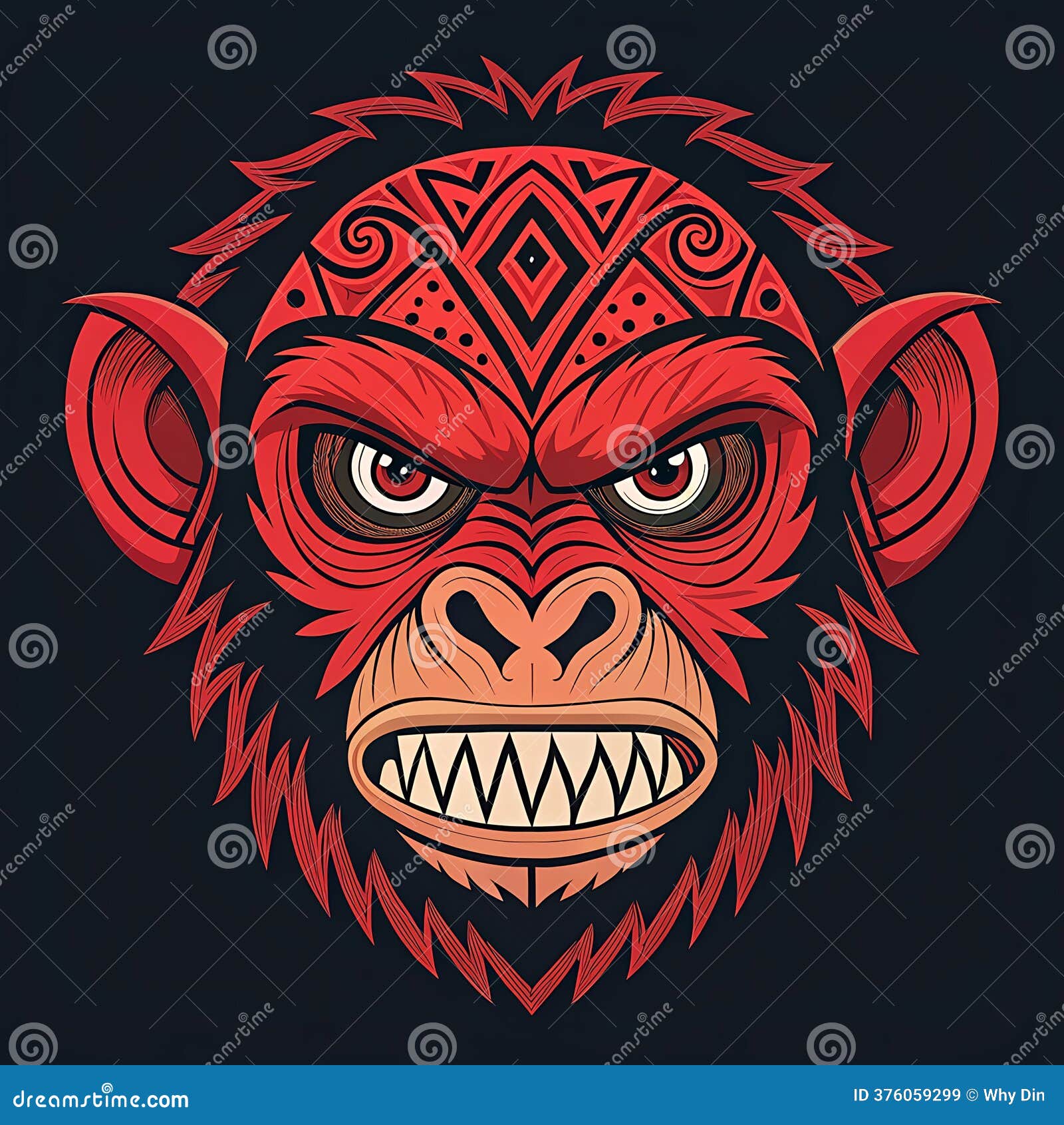 Angry Monkey Eating While Sitting At The Fence Stock Photography ...
