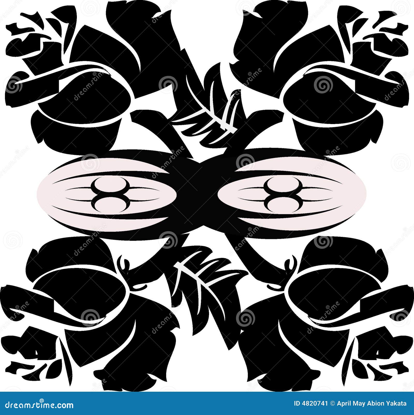 Tribal roses1 stock vector. Illustration of decorative - 4820741