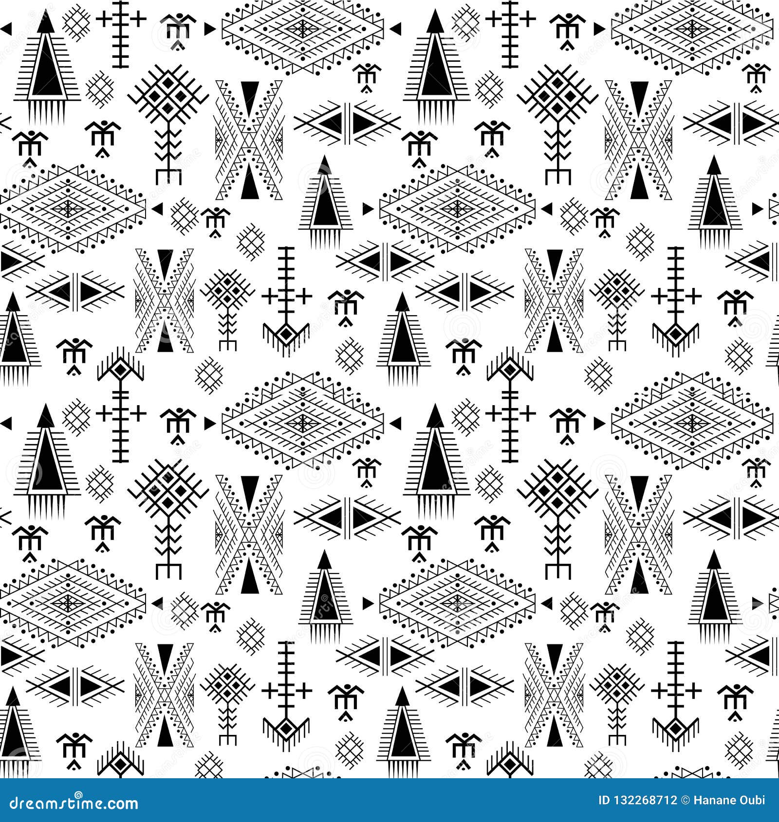 Tribal Seamless Pattern - Berber Native ,ethnic Background with ...
