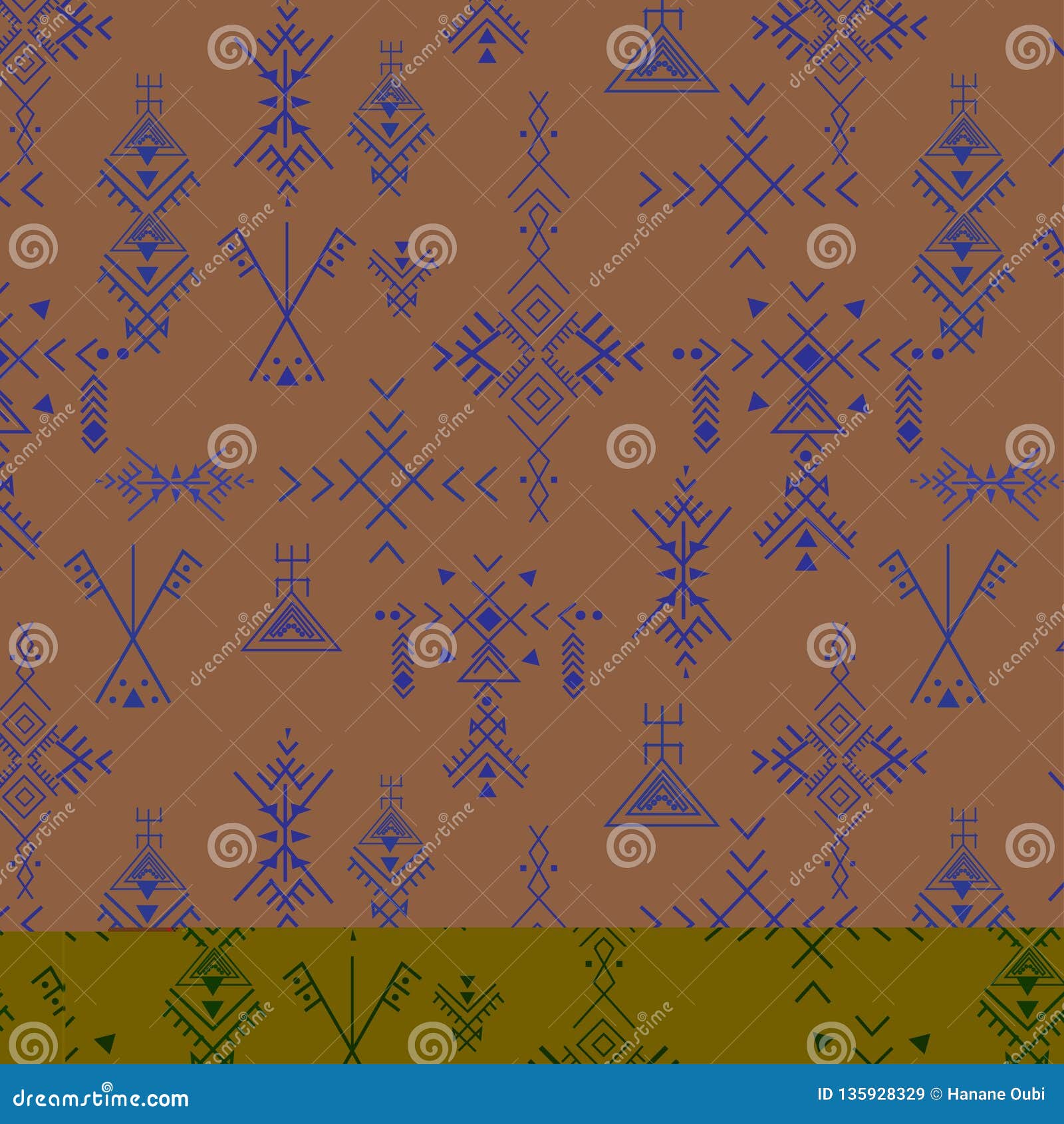 Tribal Seamless Pattern - Berber Native Signs ,ethnic Background Stock ...