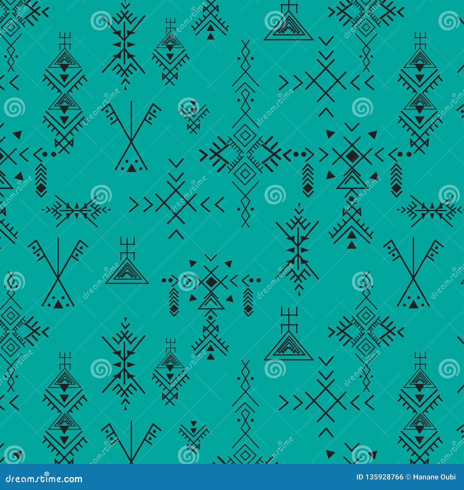 Seamless Berber Alphabet Pattern, Signs Elements, Vector Illustration ...