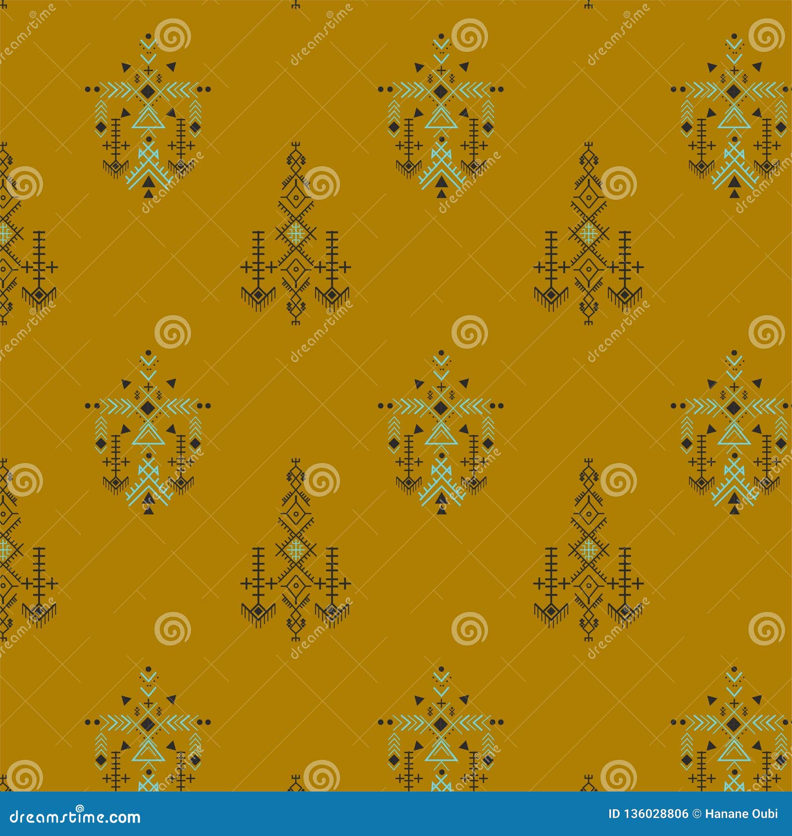 Tribal Seamless Pattern - Berber Native Signs ,ethnic Background Stock ...