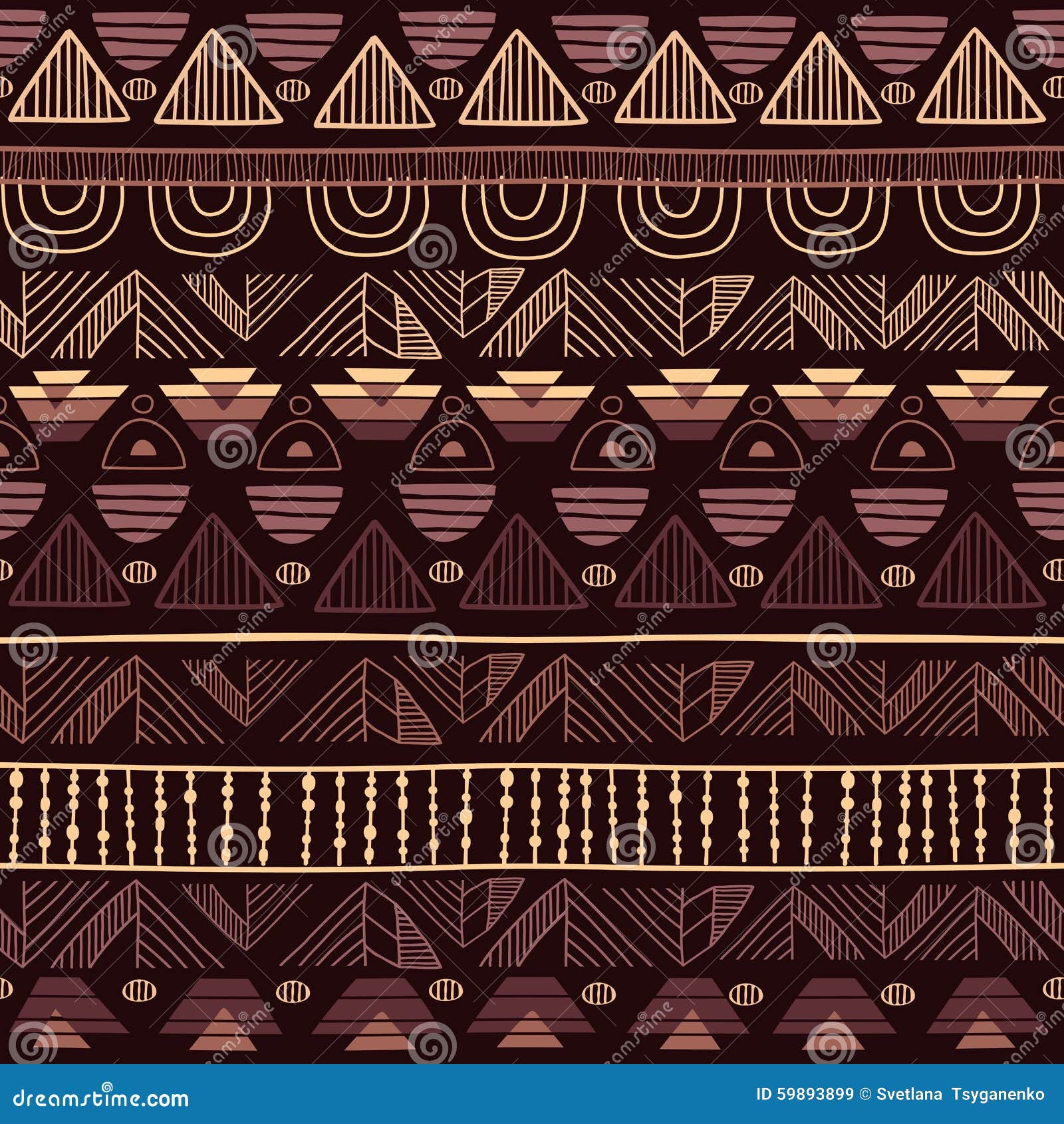 Tribal seamless pattern. stock vector. Illustration of print - 59893899