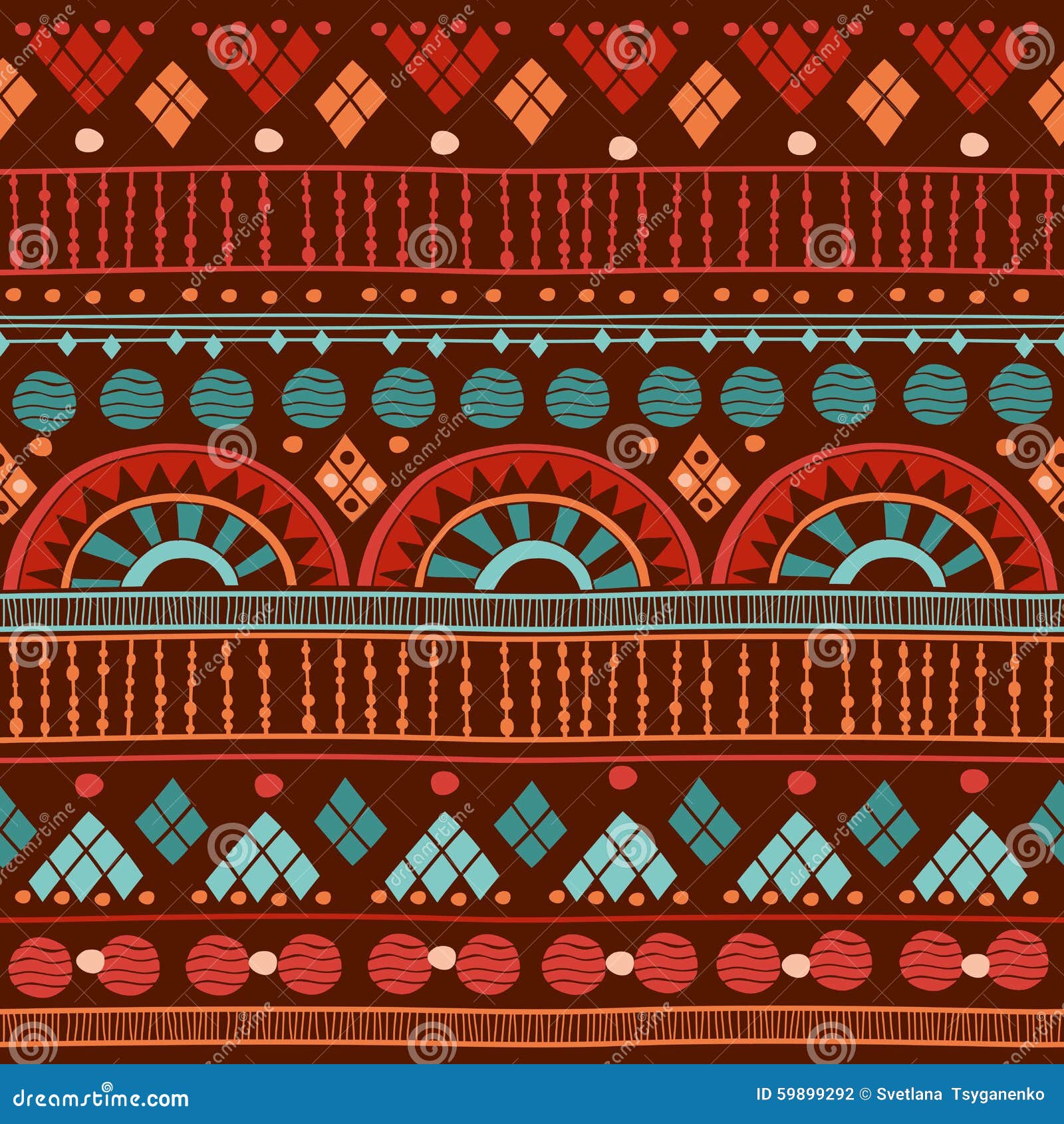 Tribal seamless pattern. stock vector. Illustration of ornament - 59899292