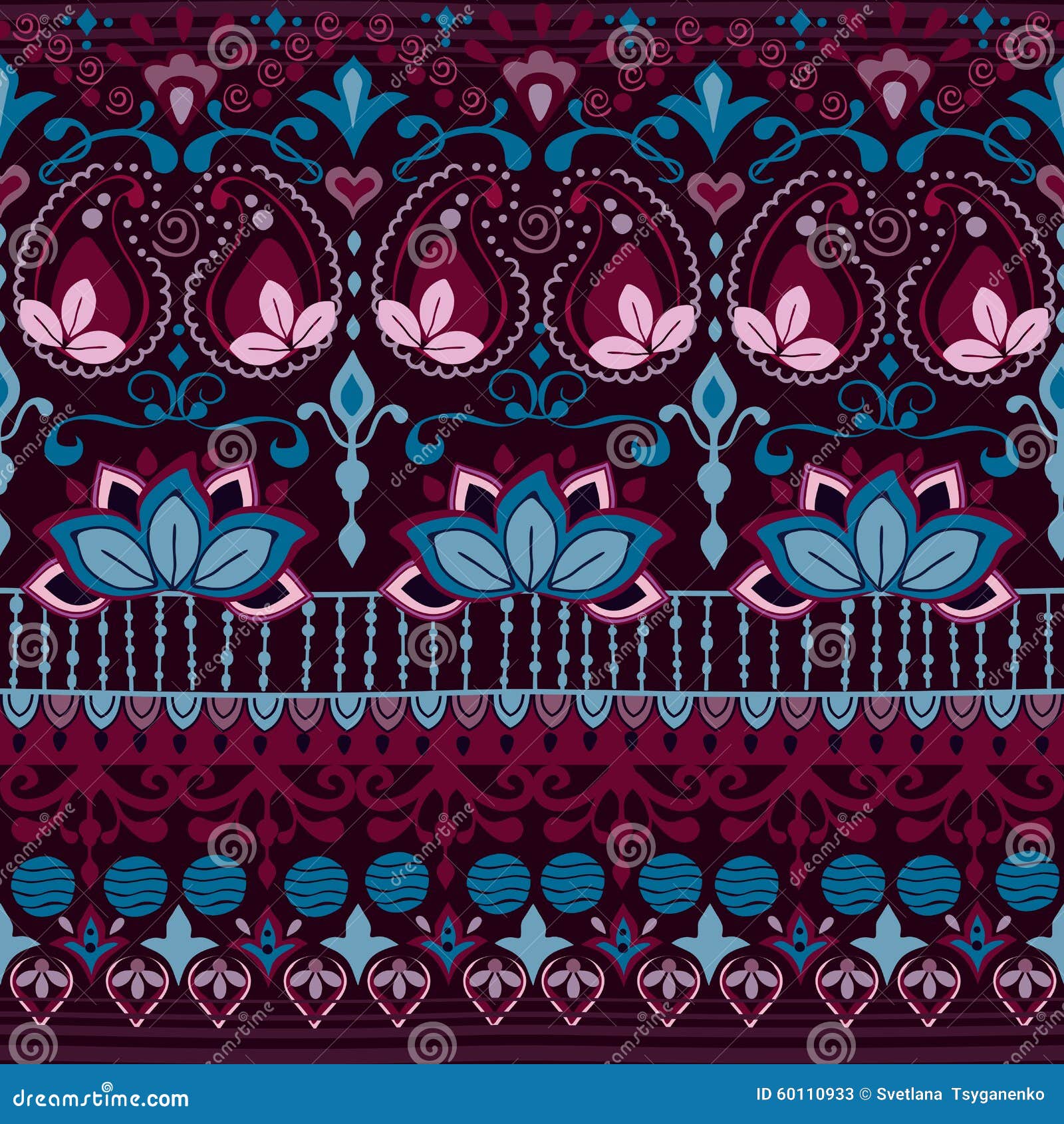 Tribal seamless pattern. stock vector. Illustration of pattern - 60110933