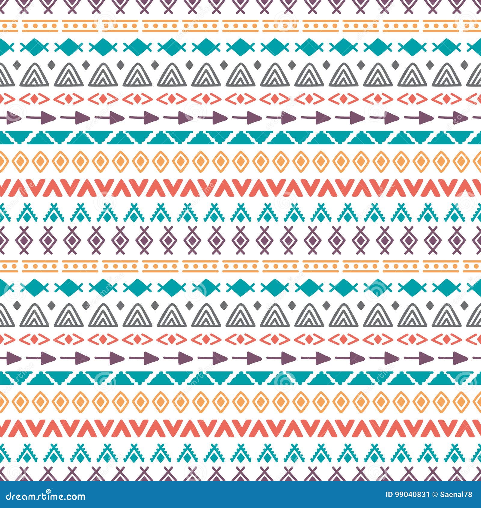 Tribal Seamless Pattern with Doodle Elements. Stock Vector ...