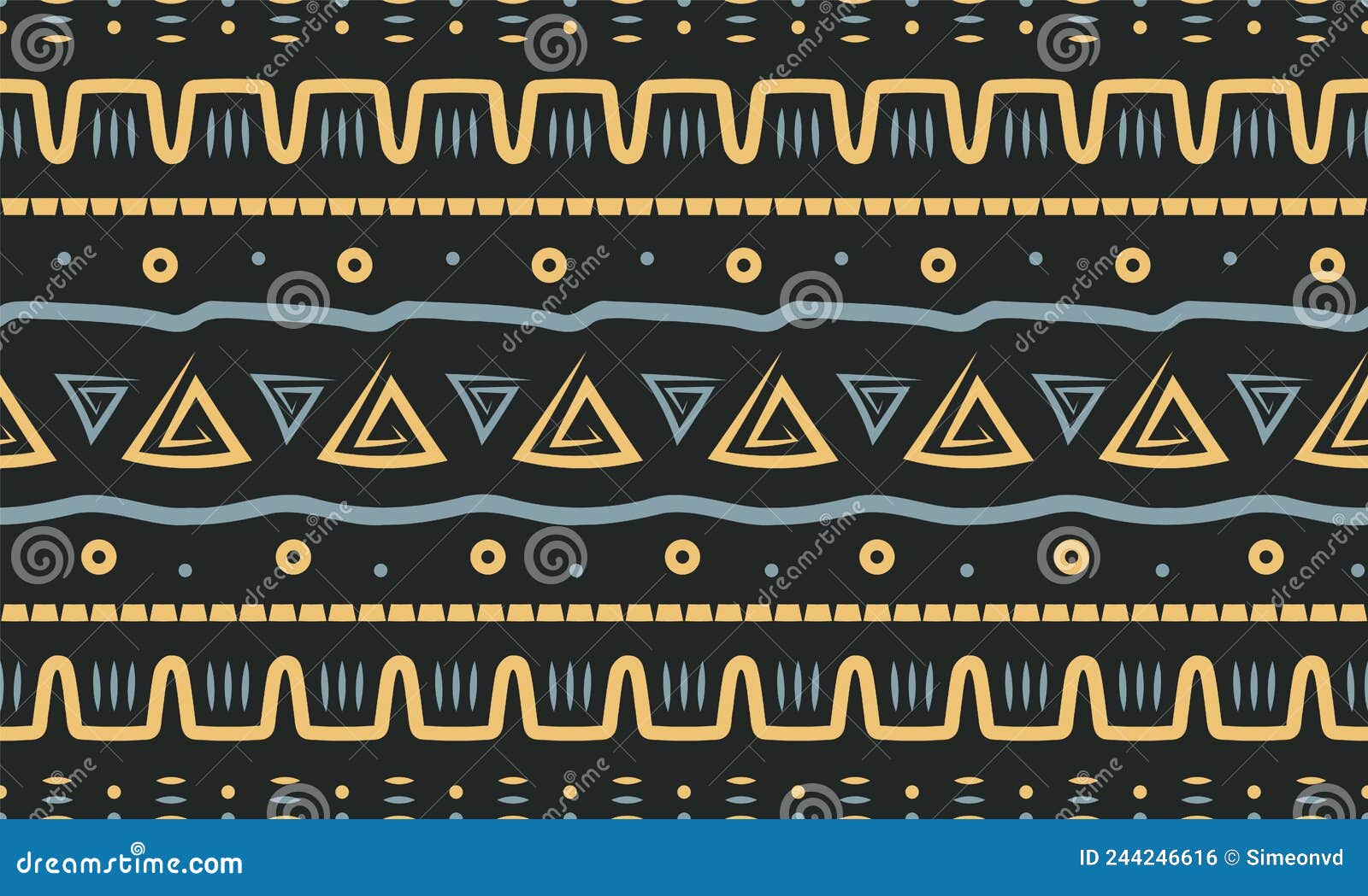Tribal Seamless Pattern. Ethnic Geometric Vector Background. Aztec or ...