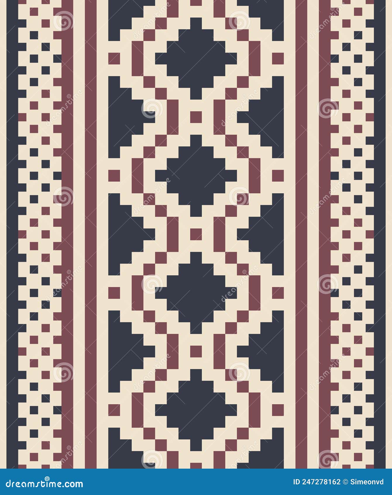 Tribal Seamless Pattern. Ethnic Geometric Vector Background. Aztec or ...