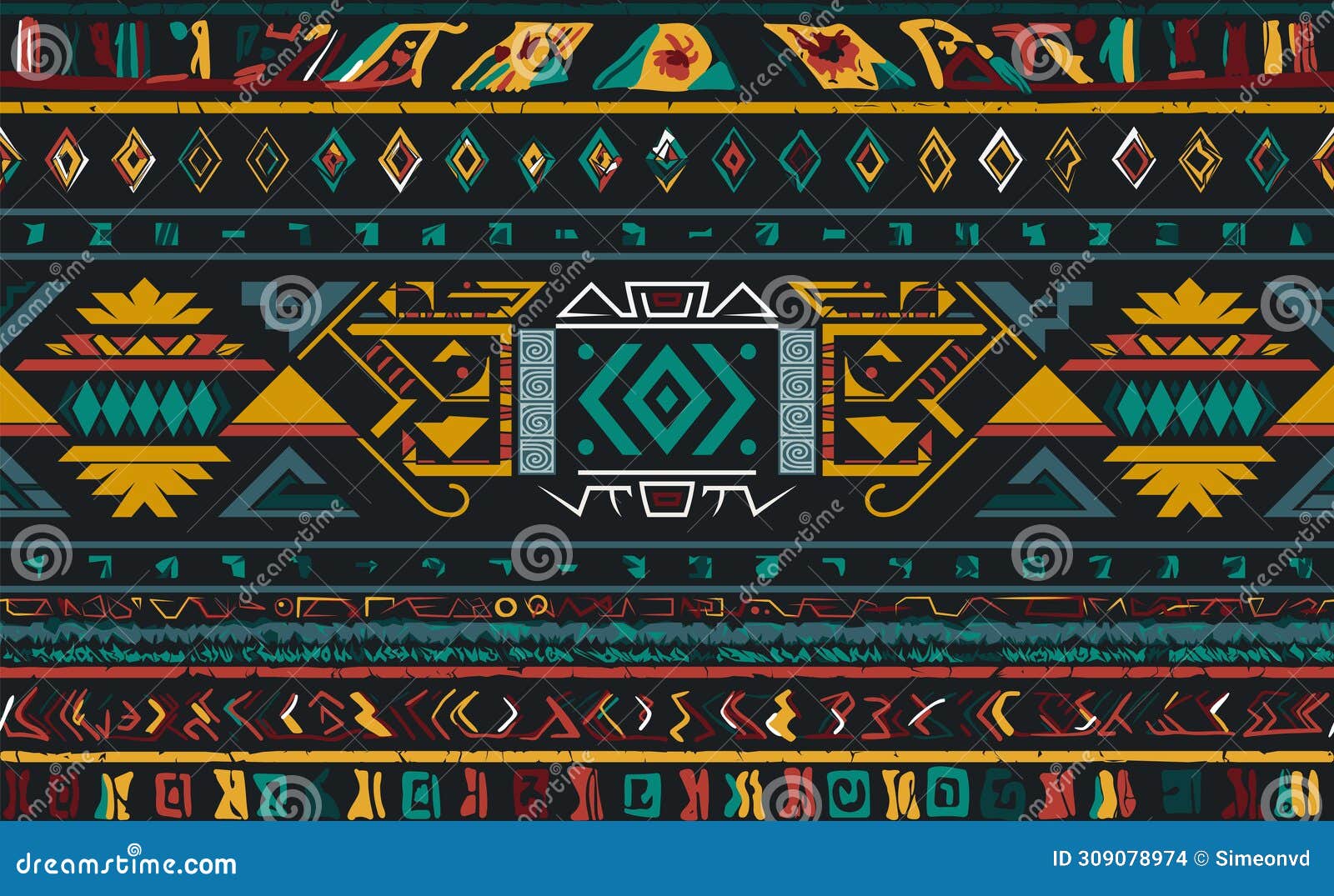Tribal Seamless Pattern. Ethnic Geometric Vector Background. Aztec ...