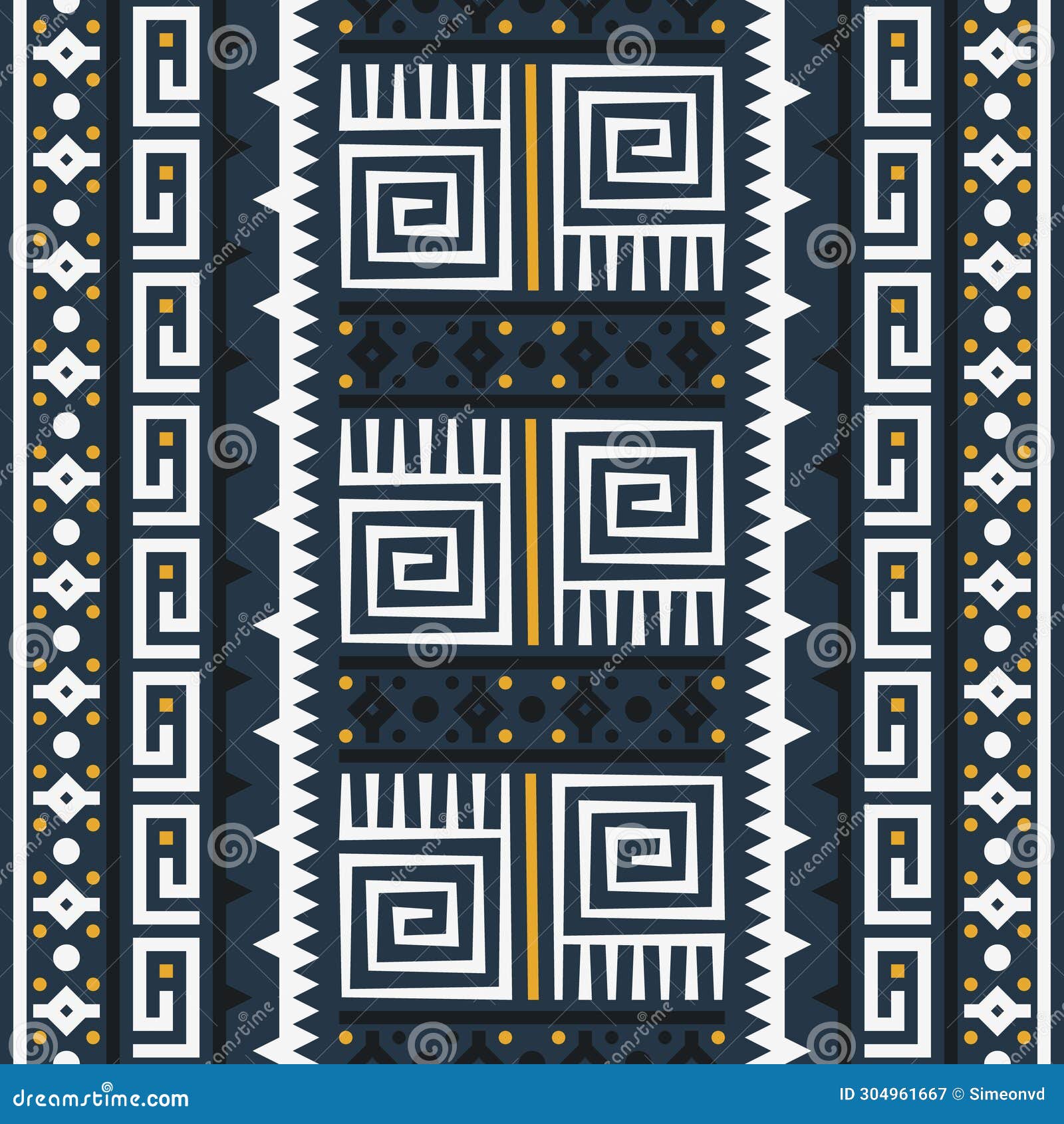 Tribal Seamless Pattern. Ethnic Geometric Vector Background. Aztec ...