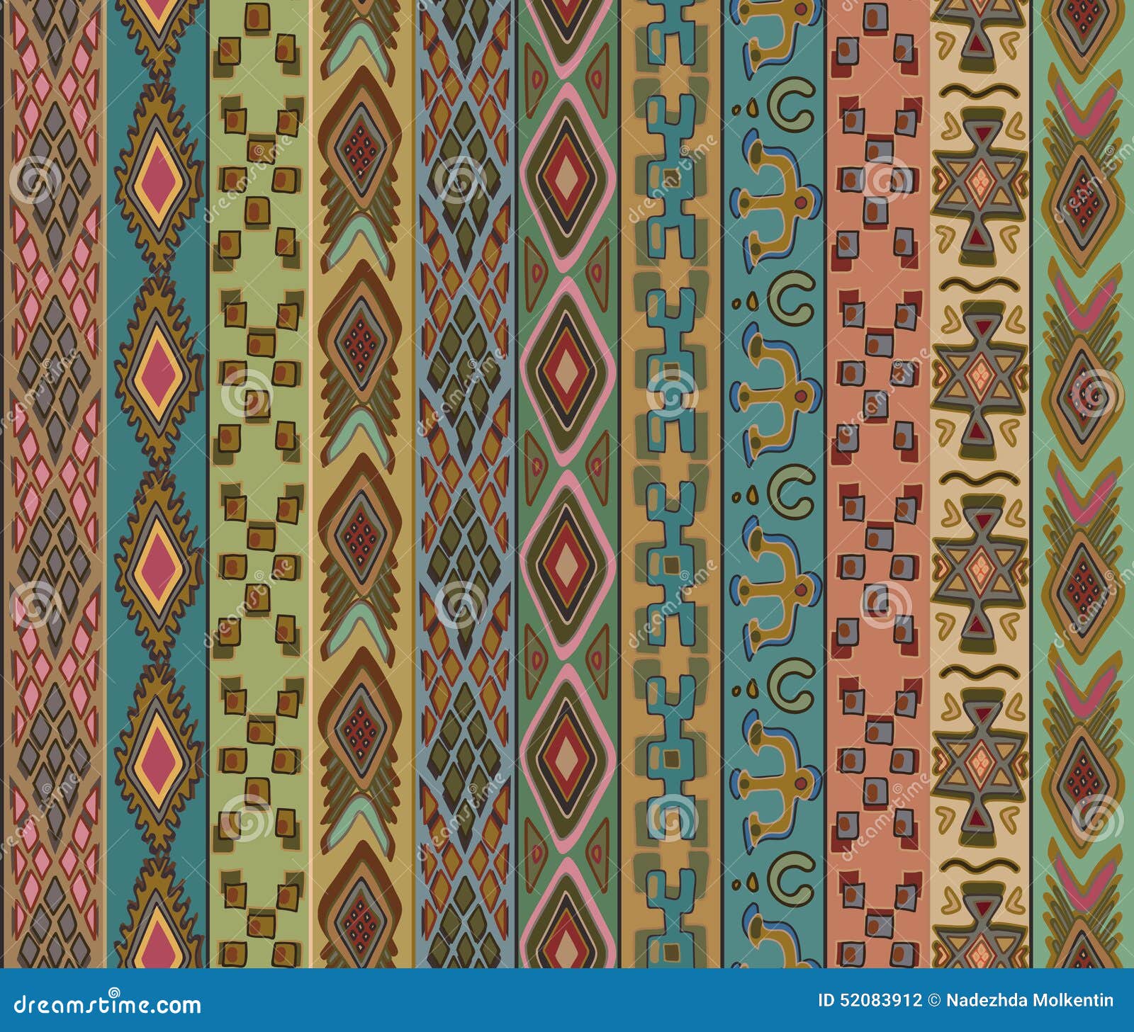 Tribal seamless pattern. stock illustration. Illustration of ornamental ...