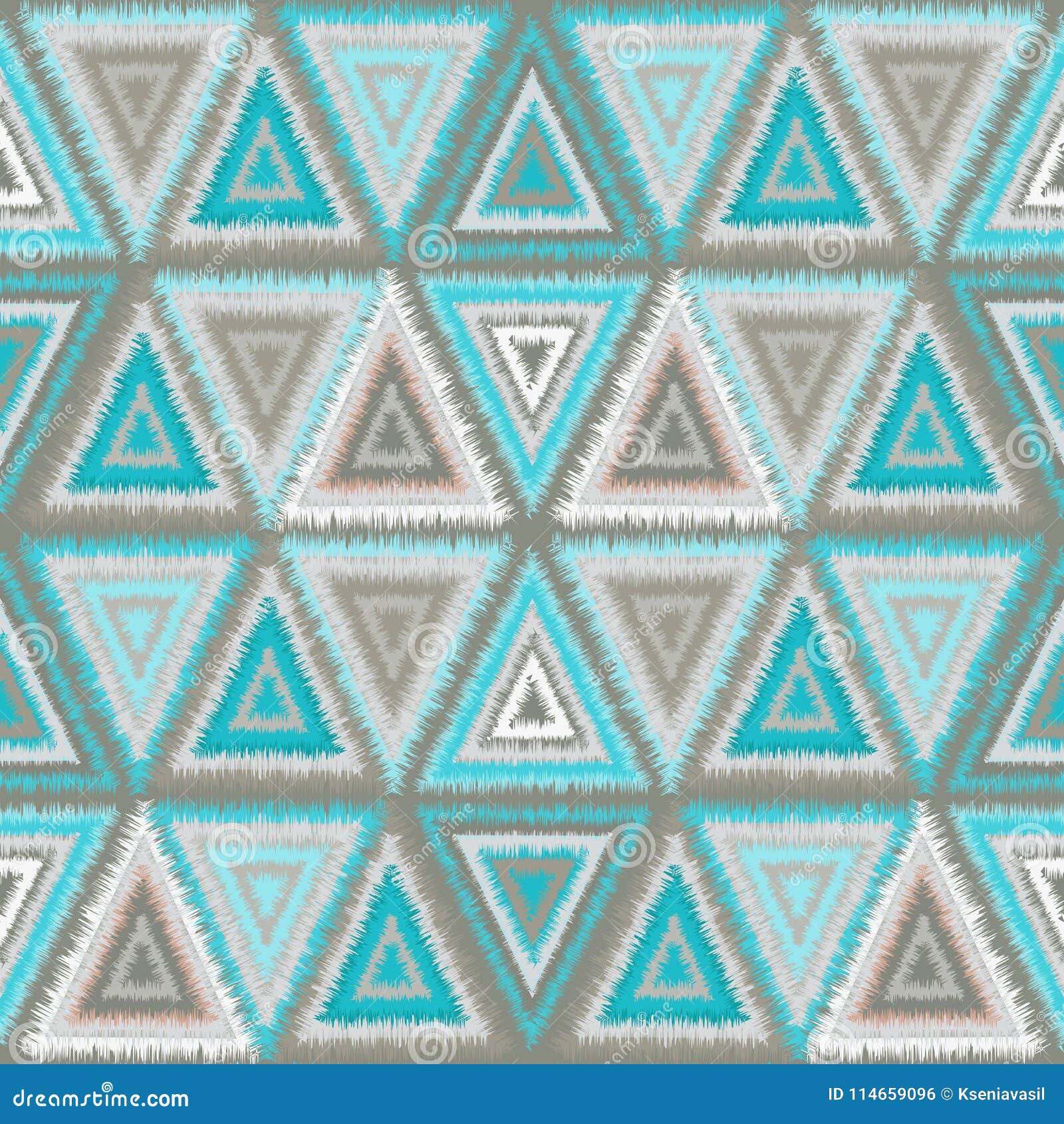 Seamless Pattern Tribal Triangles Stock Vector - Illustration of ...