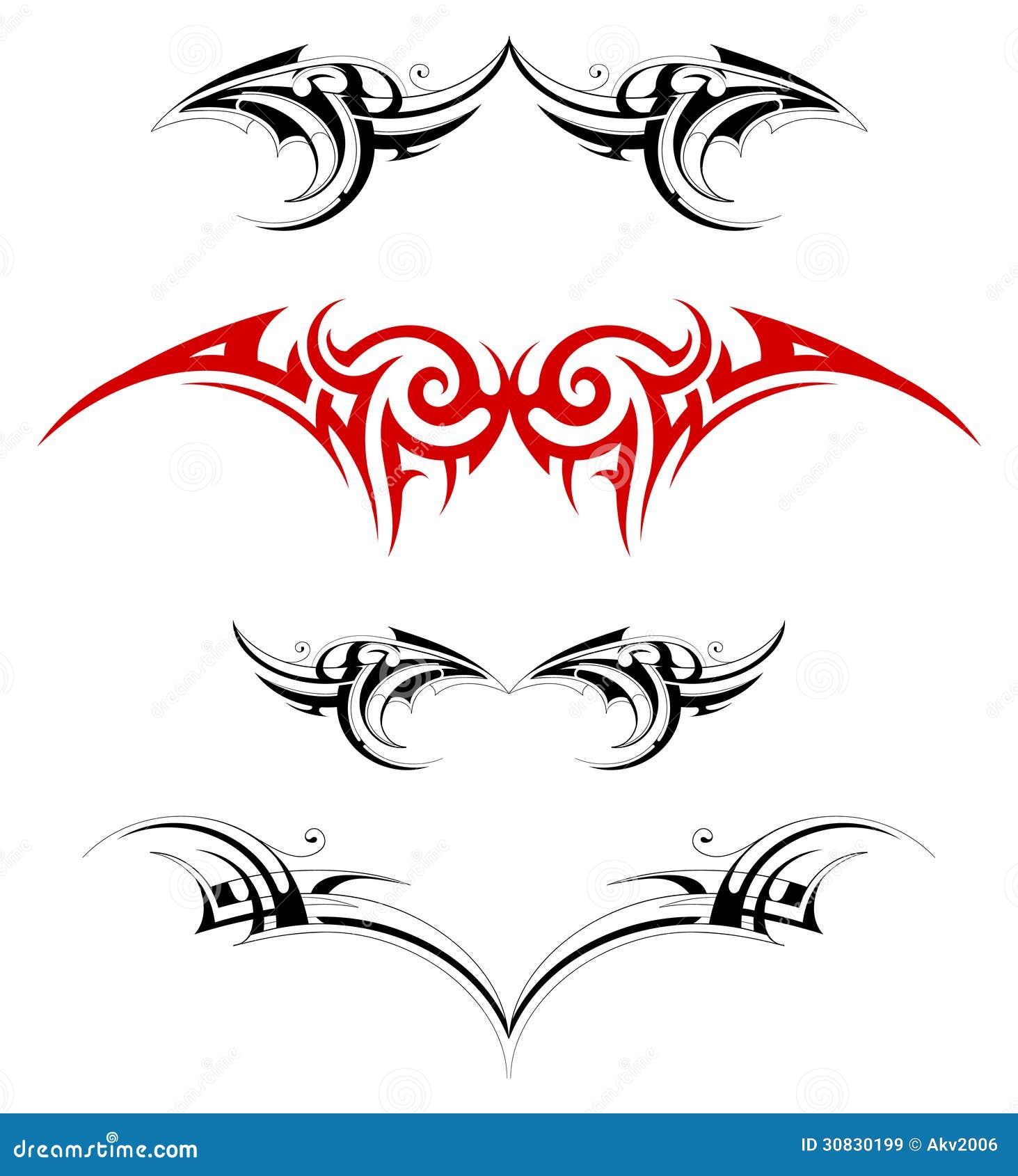 Tribal Set Isolated on White Stock Vector - Illustration of vintage ...