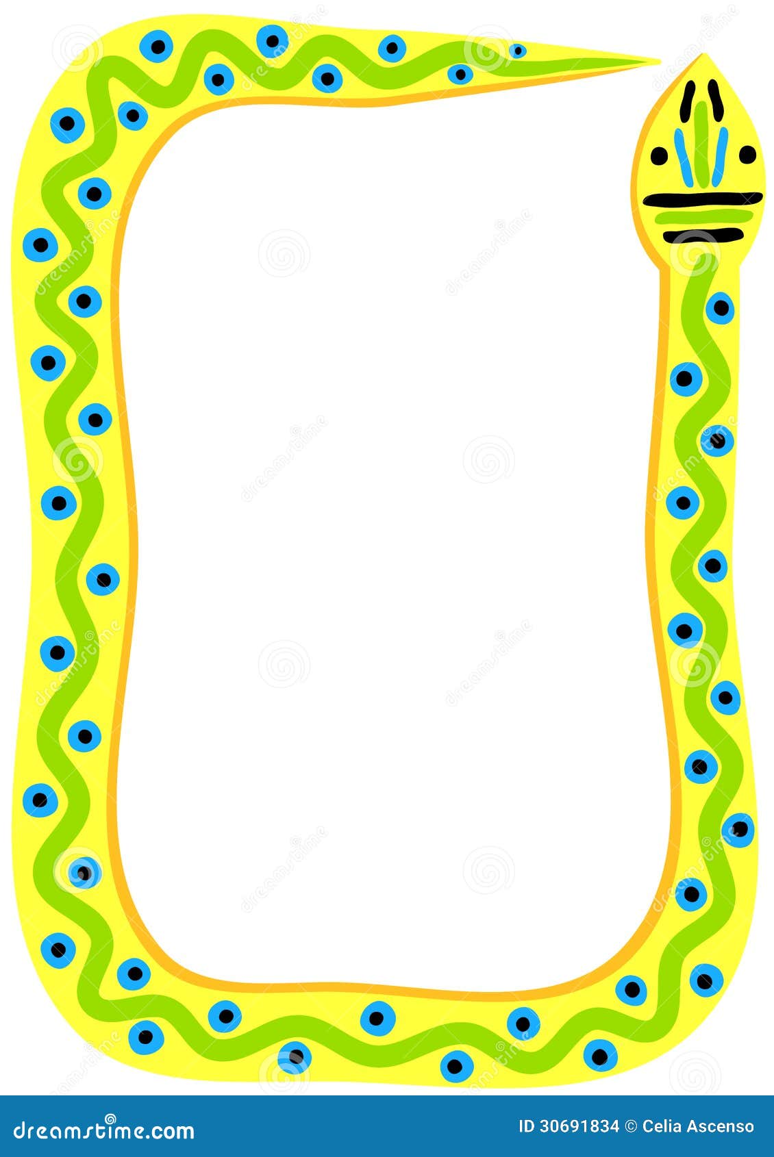 Tribal Snake Frame Border stock photo. Illustration of beautiful - 30691834