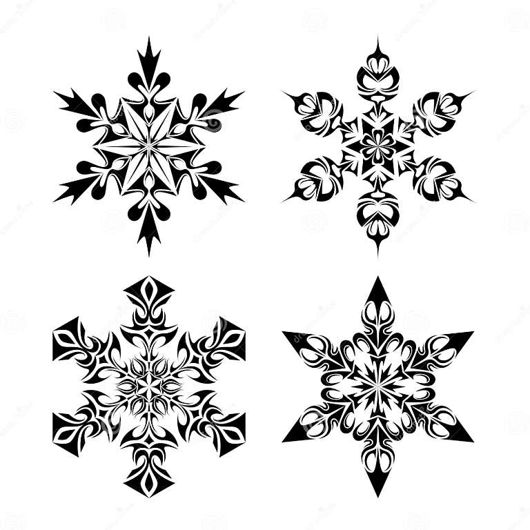 Tribal Snow Flakes stock vector. Illustration of ornament - 6236107