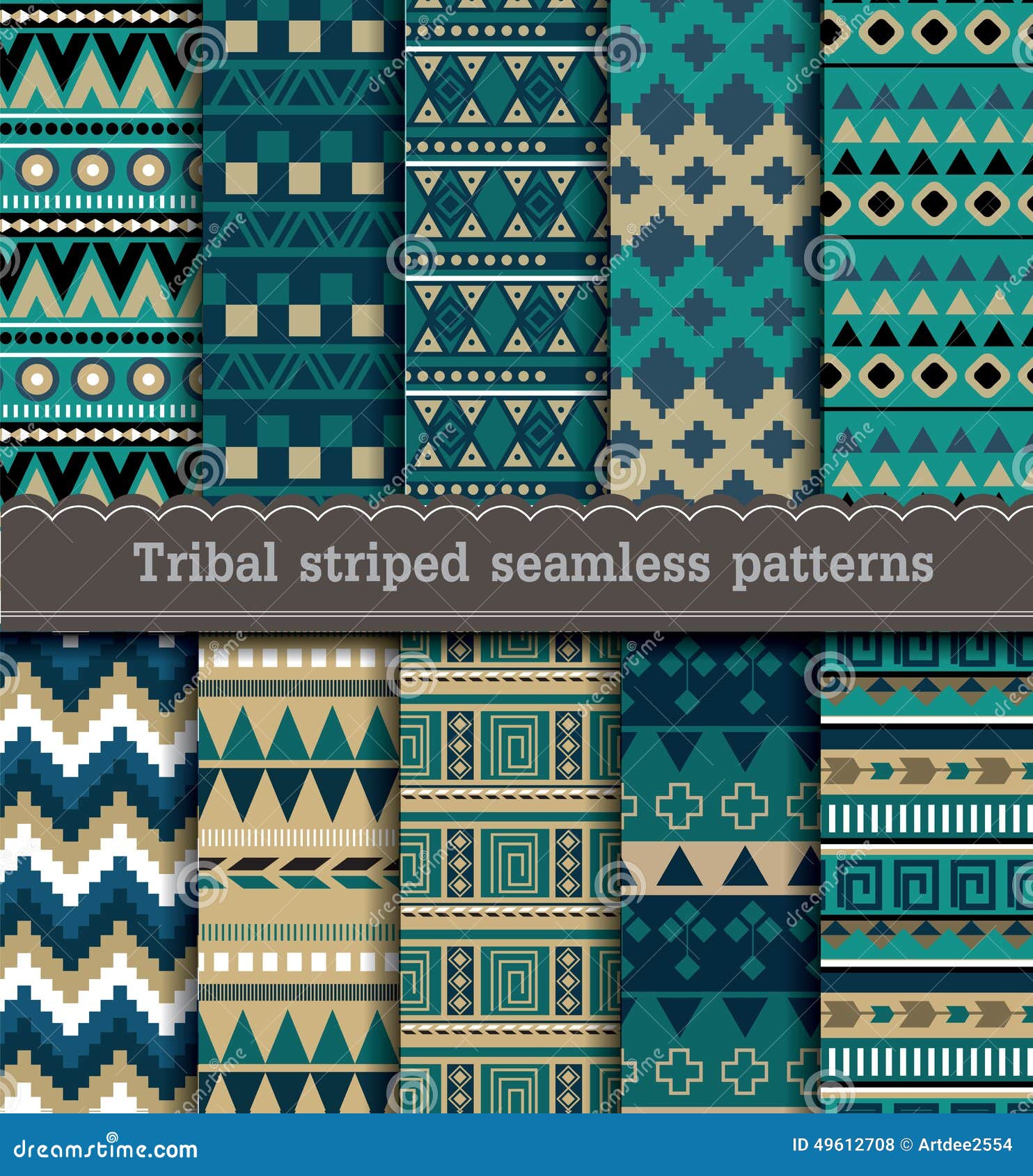 Tribal Striped Seamless Patterns Stock Vector - Illustration of icon ...