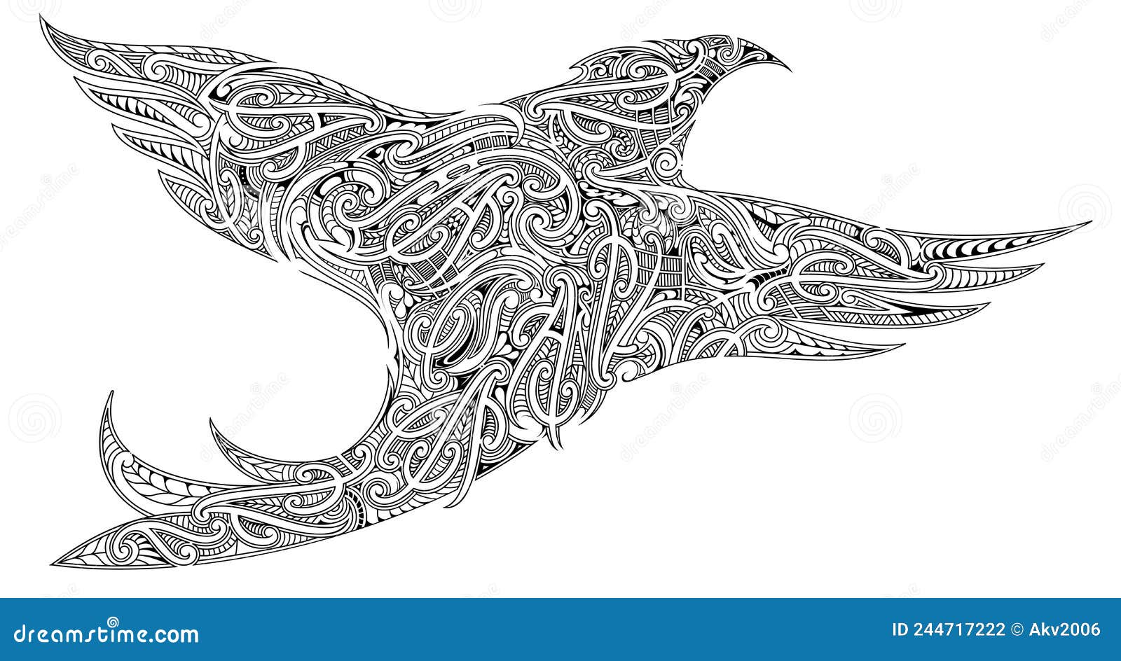 Tribal Style Bird Silhouette Stock Vector - Illustration of style ...