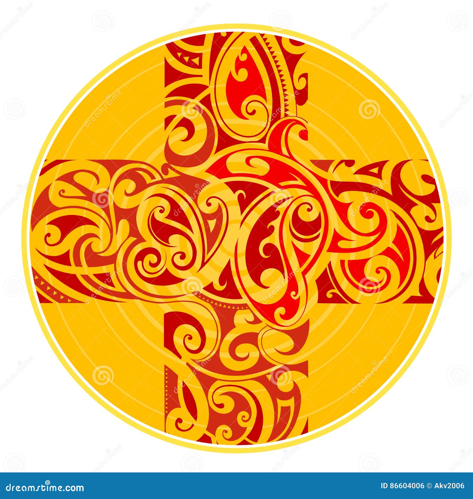 Polynesian Cross Tribal Tattoo Cartoon Vector | CartoonDealer.com ...