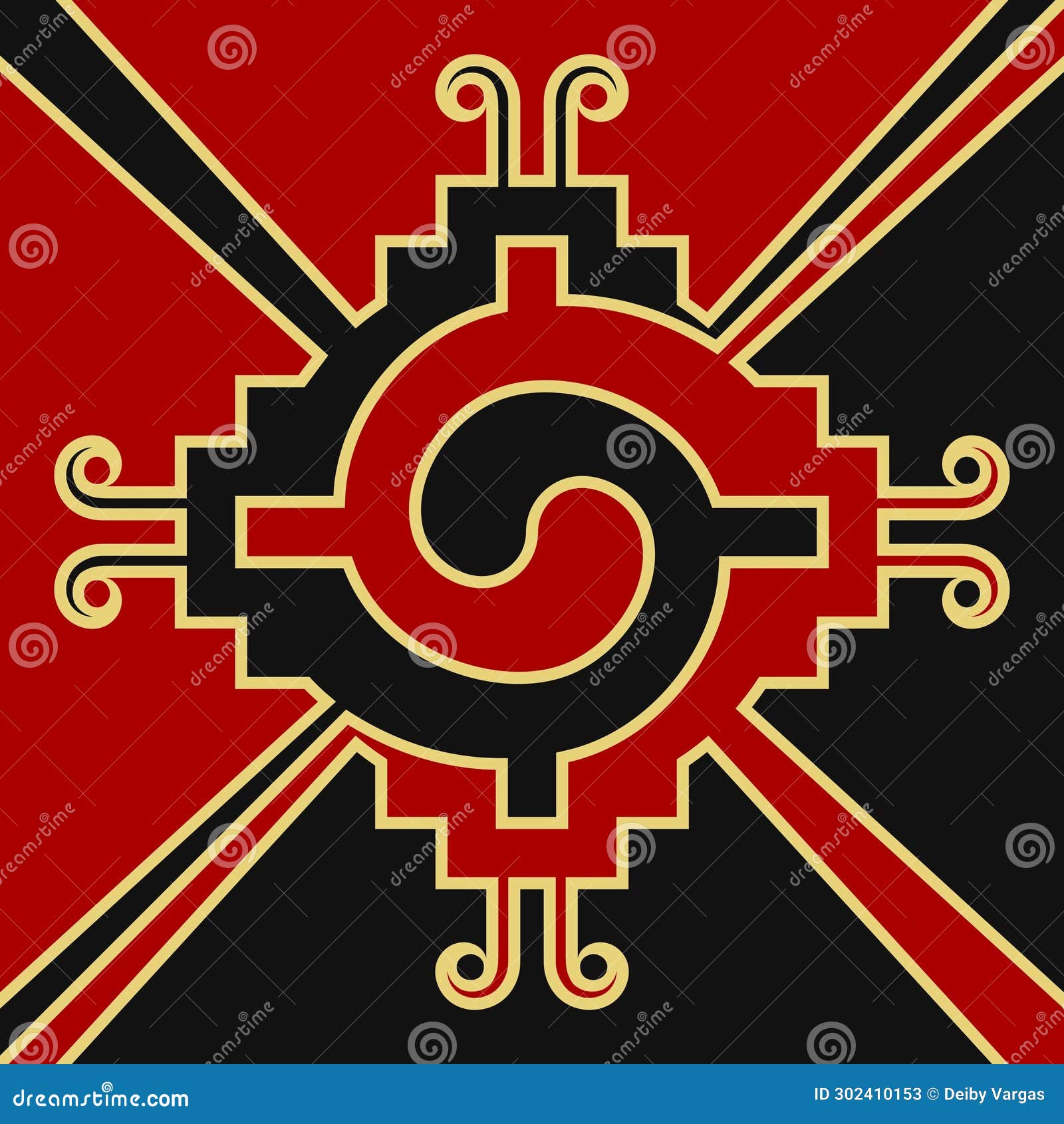 Tribal Symbol of Aztec Civilization Stock Illustration - Illustration ...