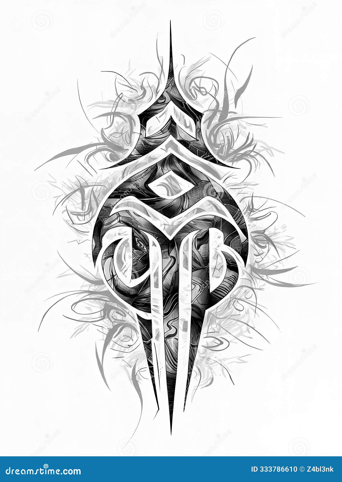 Tribal Tattoo Art Design. Ready for Use Stock Illustration ...