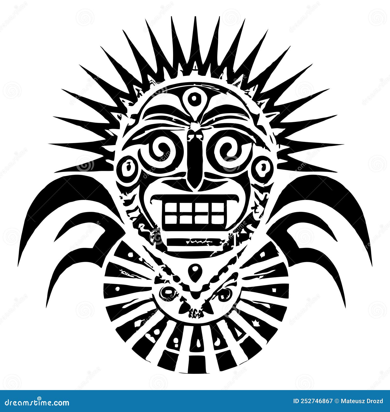 Tribal Tattoo Aztec Design Elements Set Pack Stock Vector ...