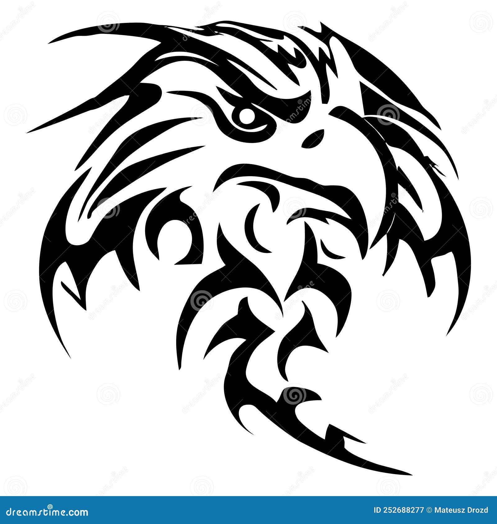 Tribal Tattoo Flying Eagle Design Stock Vector - Illustration of ...