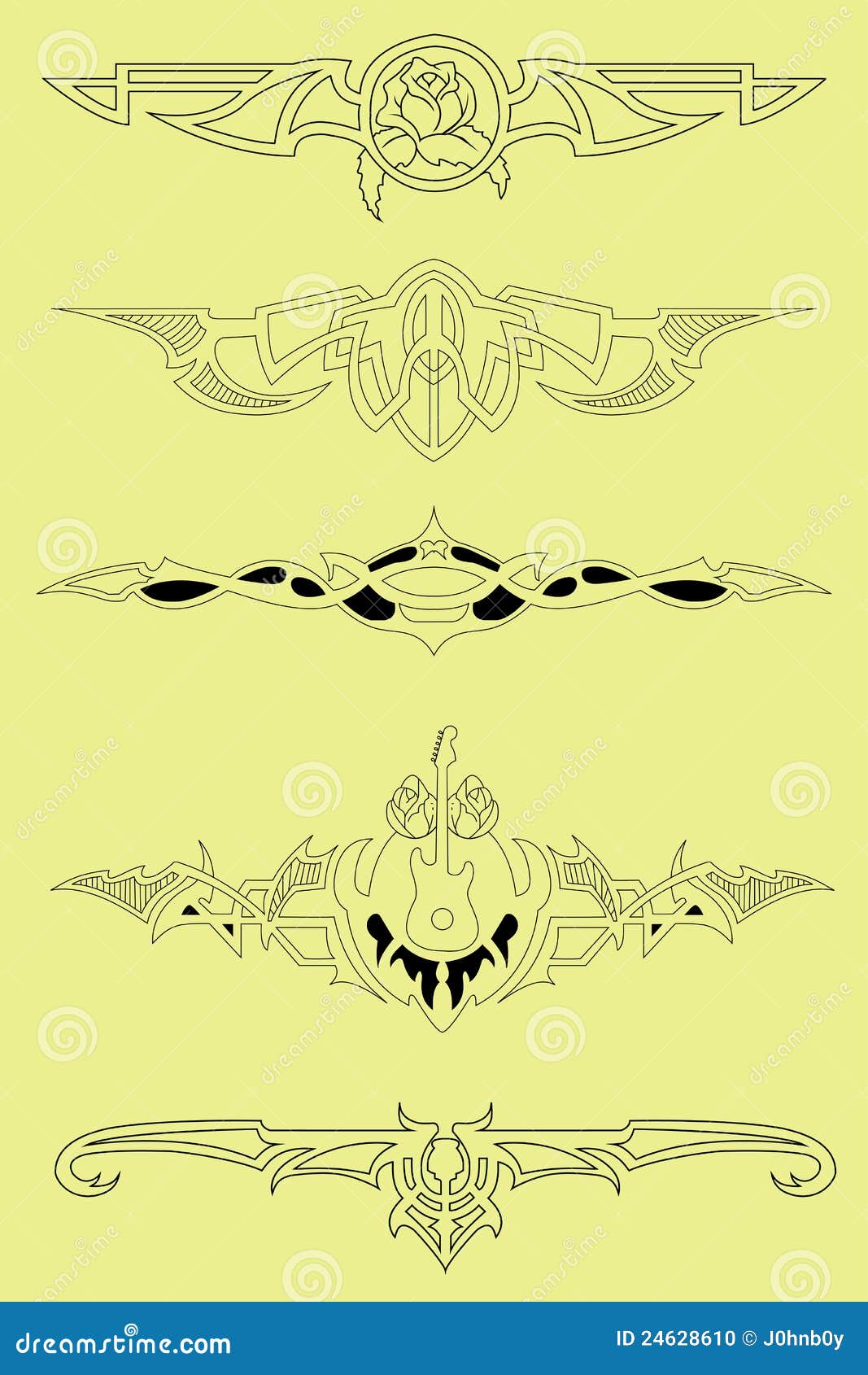 Tribal tattoo outlines stock illustration. Illustration of black - 24628610