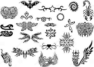 Tribal Tattoo Set stock vector. Illustration of pattern - 7810169