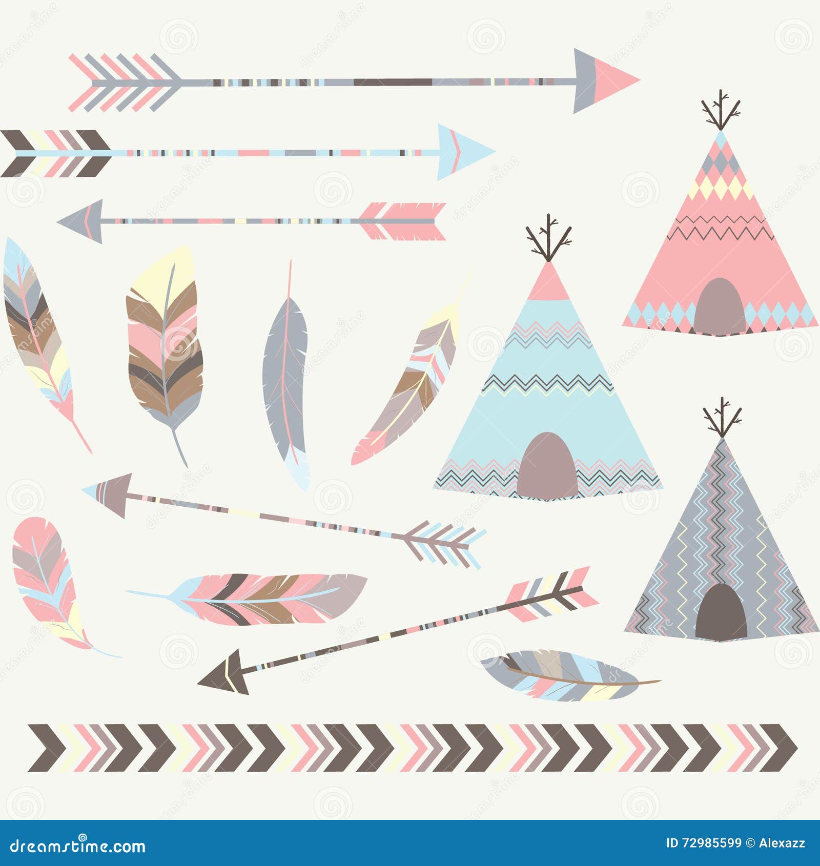 Tribal Tee Pee Tents Collections Stock Illustration - Illustration of ...