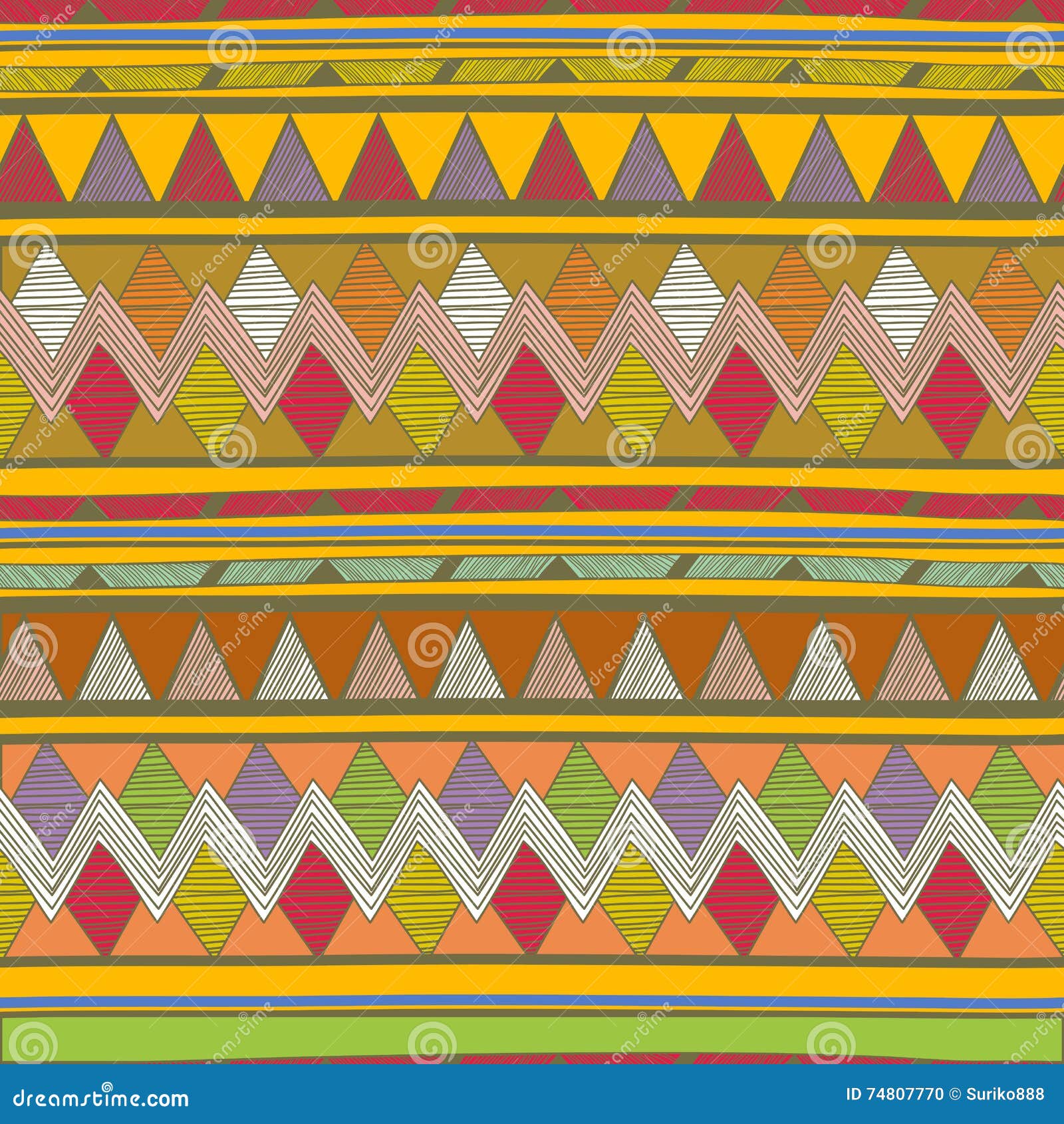 Tribal texture stock illustration. Illustration of multicolor - 74807770