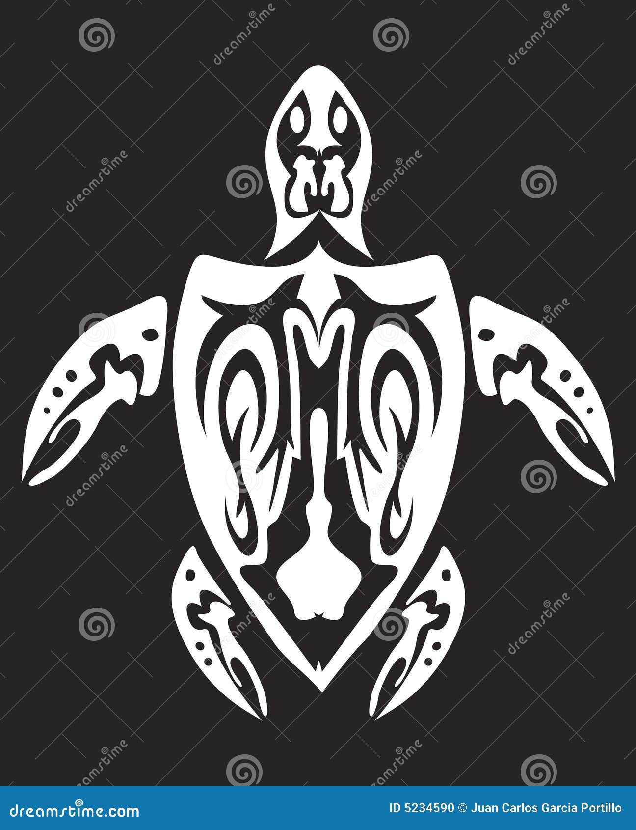 Tribal turtle skeleton stock vector. Illustration of bone - 5234590