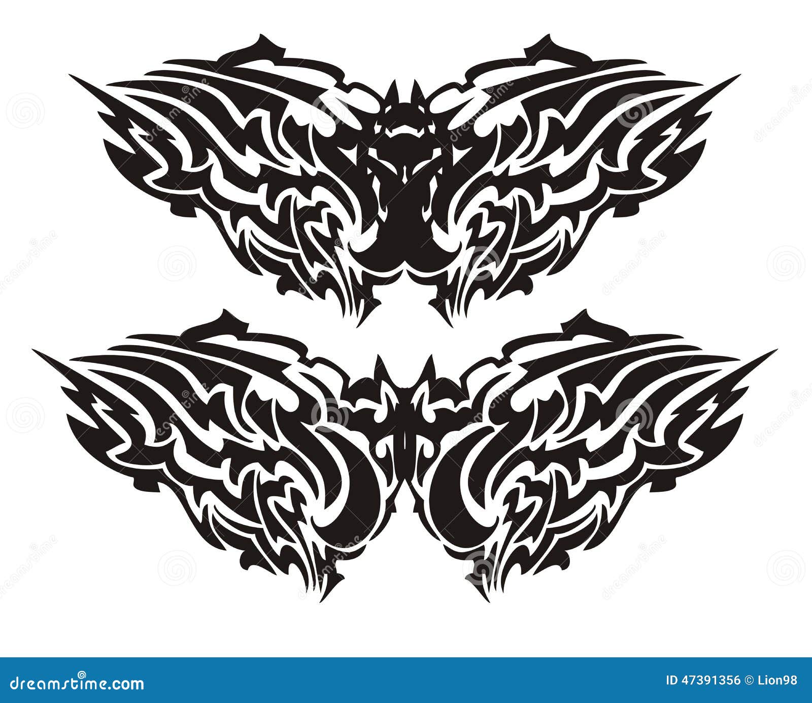 Tribal Vector Bat in the Form of a Butterfly Stock Vector ...