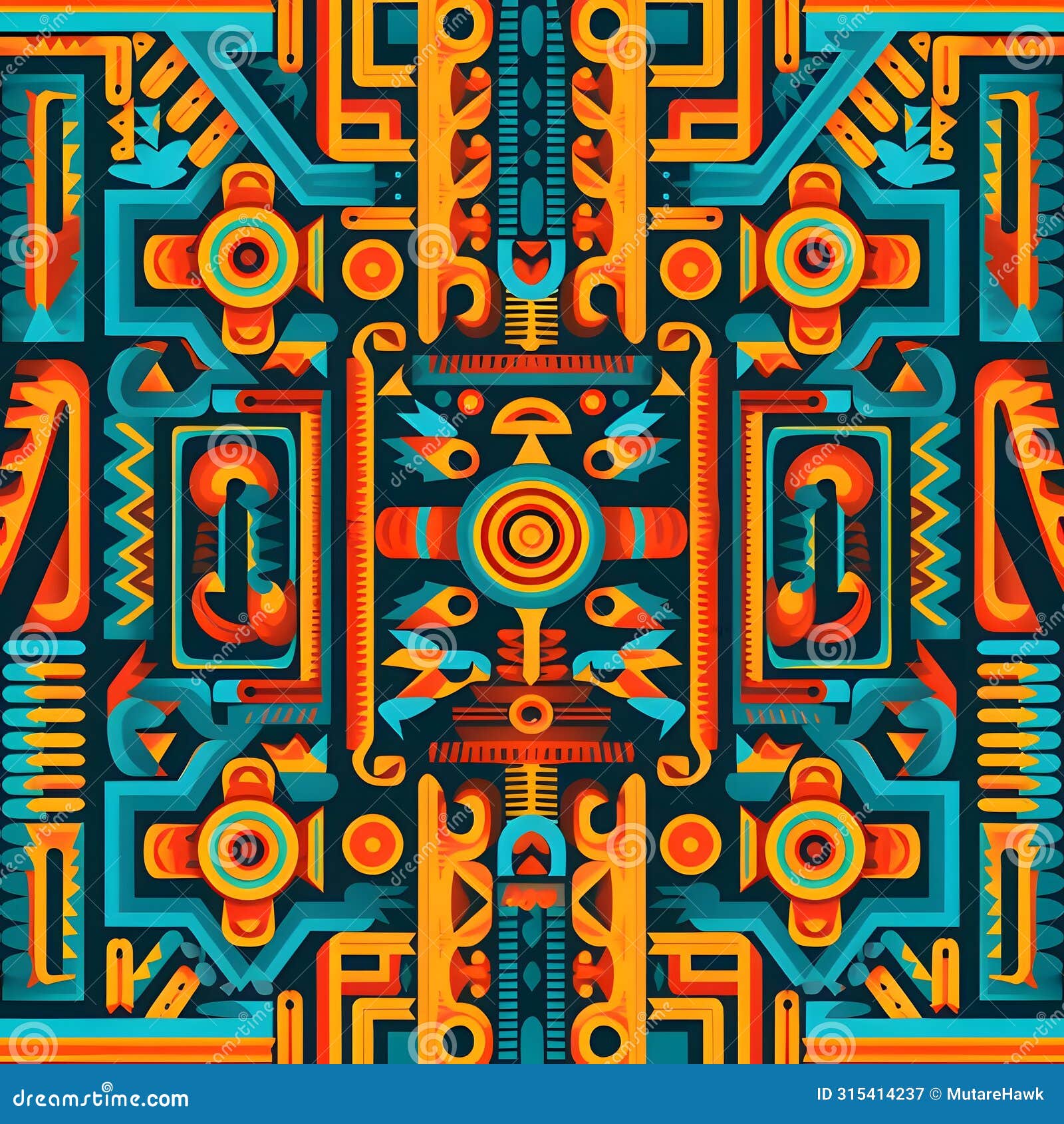 Tribal Vintage Ethnic Seamless Pattern. Aztec Vector Background Stock ...