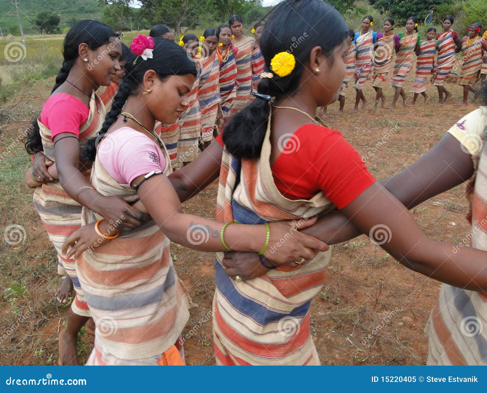 Tribal women link arms editorial image. Image of tradition - 15220405