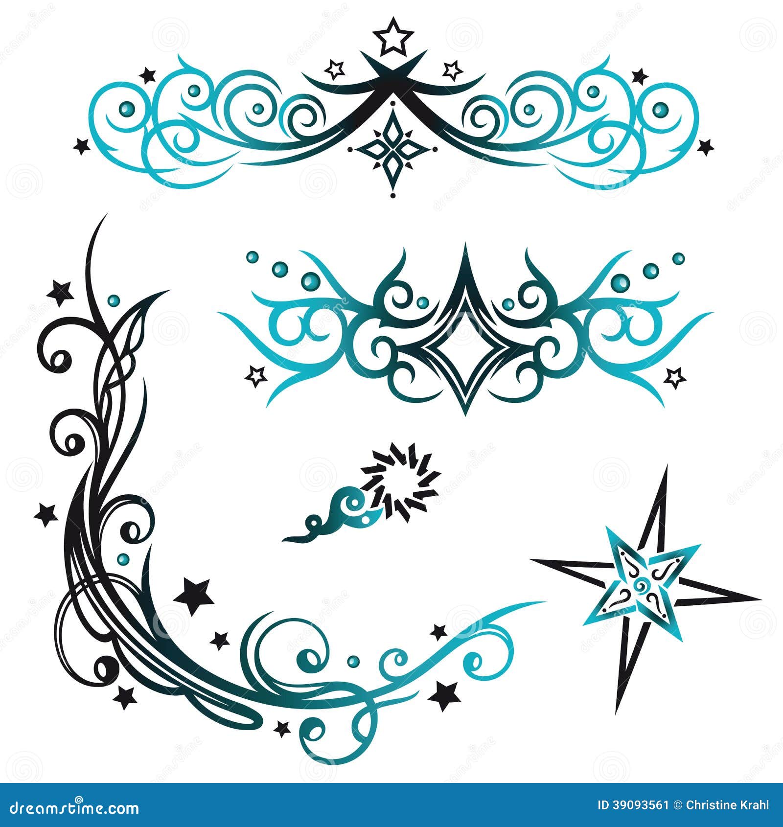 Tribals, Estrellas, Sistema Del Vector Ilustración del Vector - Imagen ...