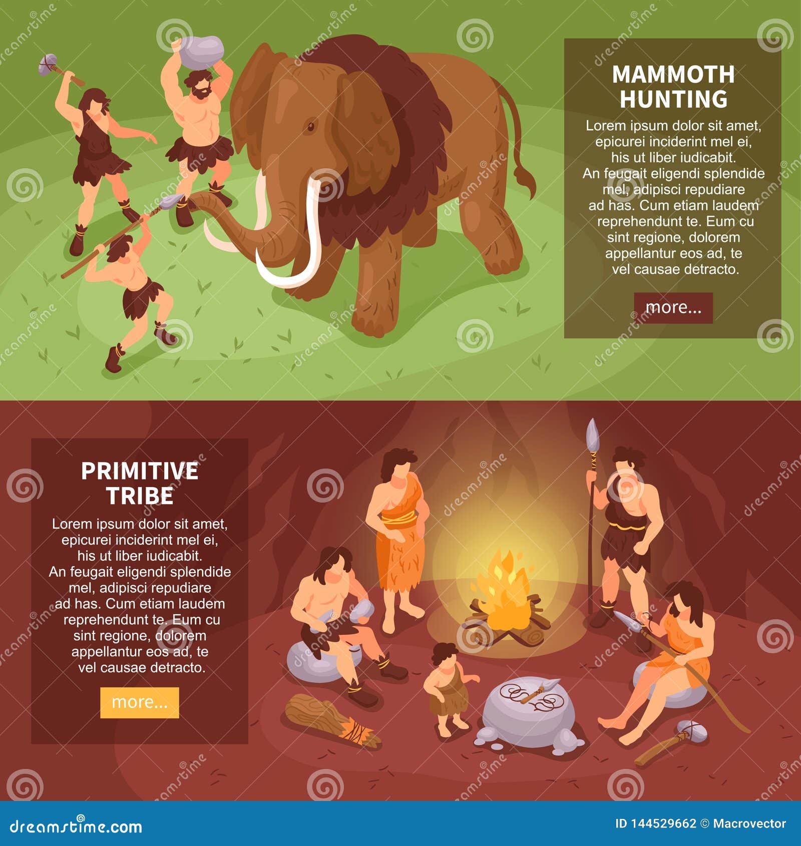 Tribe Horizontal Banners Set Stock Vector - Illustration of ancient ...