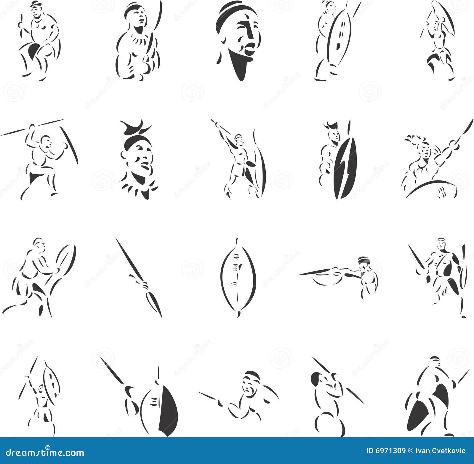 Tribo Zulu ilustração do vetor. Ilustração de chefe, guerreiro - 6971309