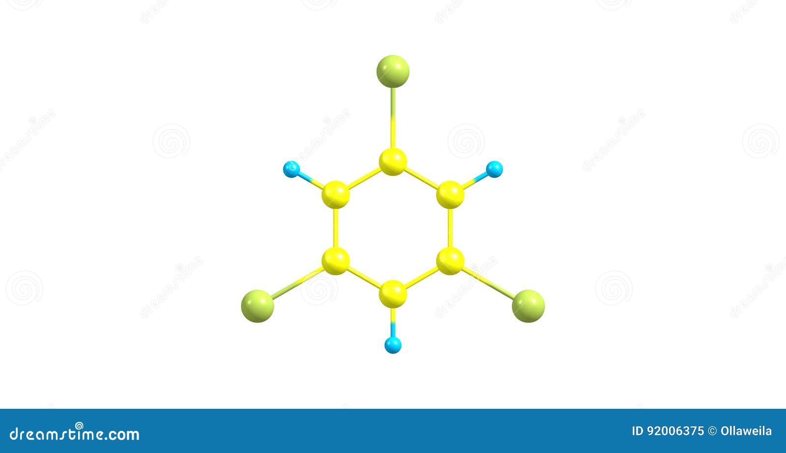 1,3,5-Tribromobenzene Molecular Structure Isolated on White Stock ...