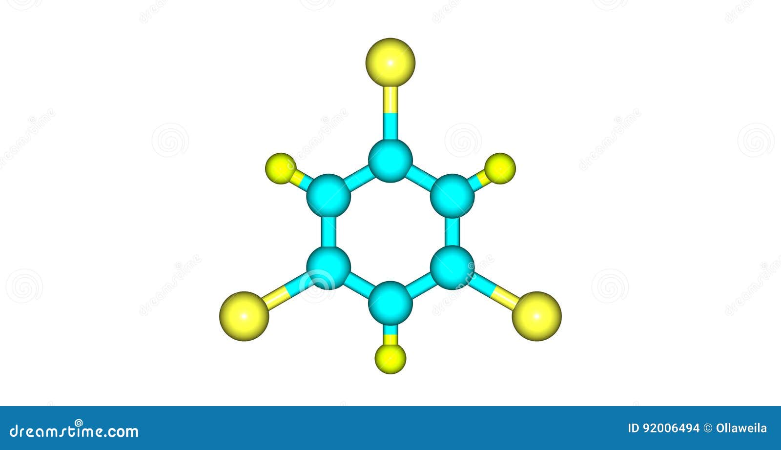 1,3,5-Tribromobenzene Molecular Structure Isolated on White Stock ...