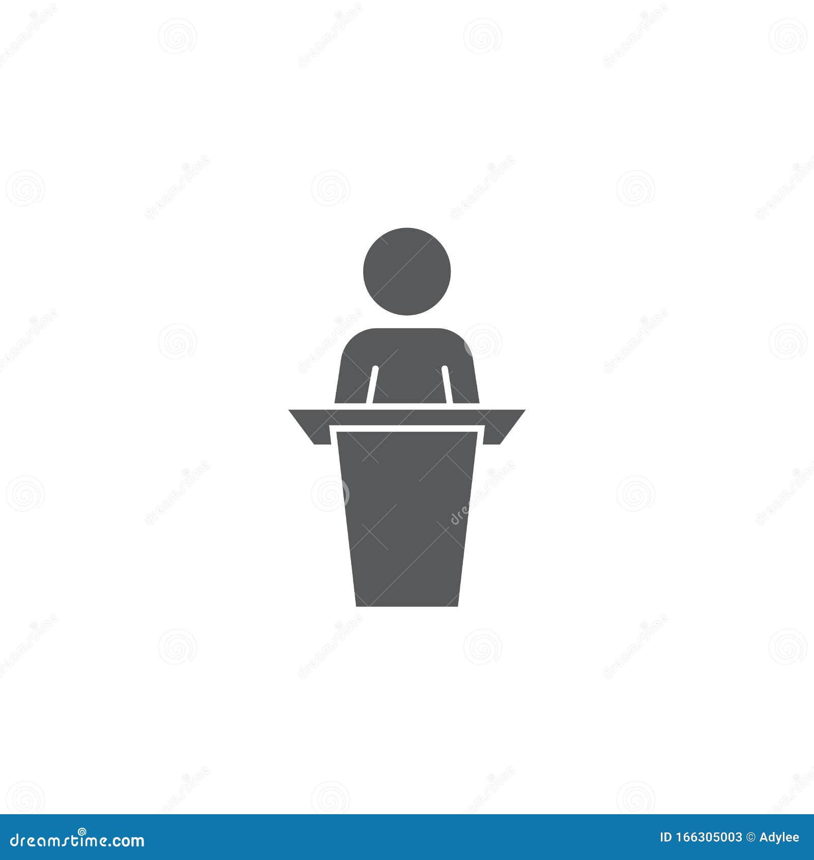 Tribune Orator Speech Vector Icon Symbol Isolated on White Background ...